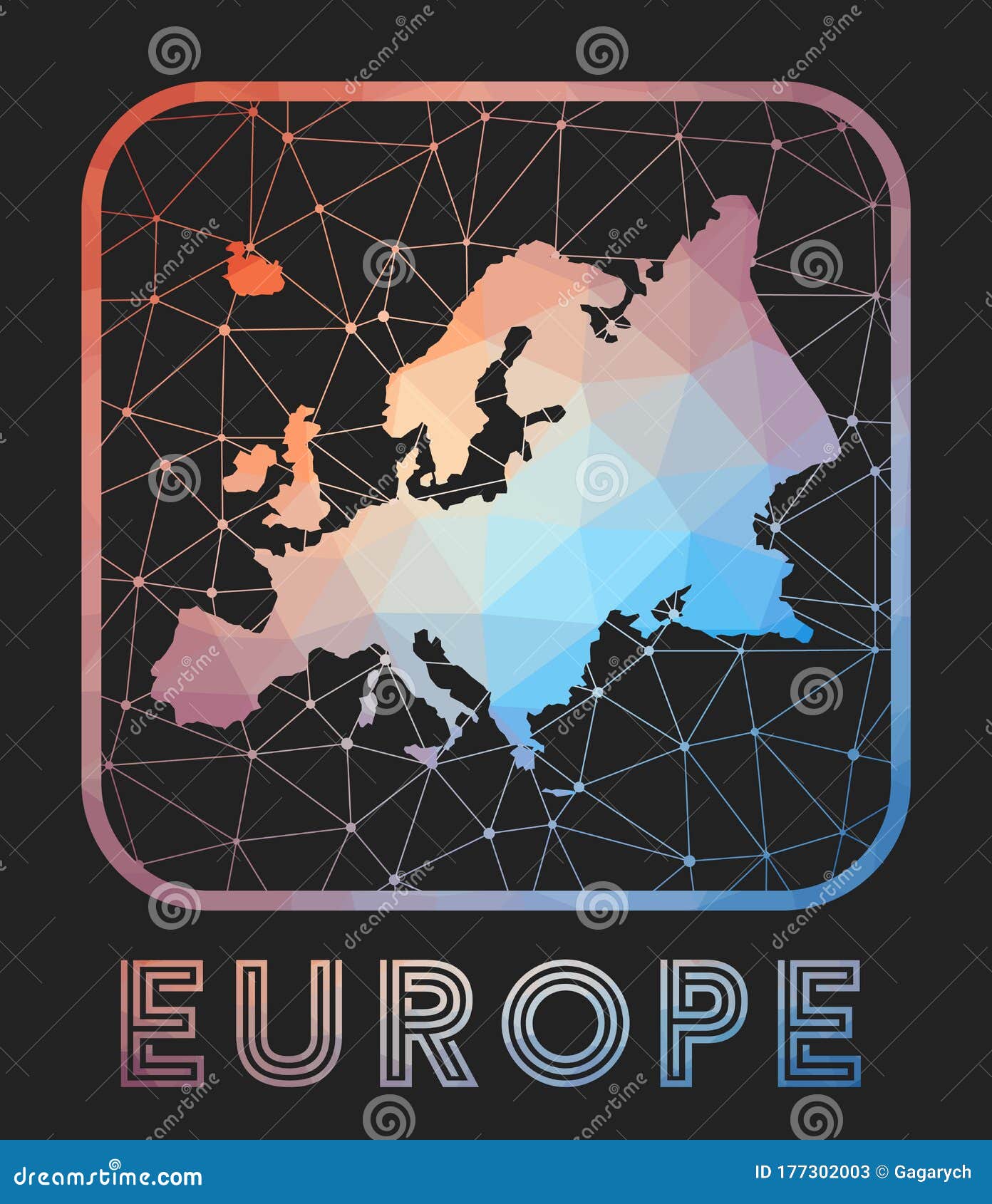 Europe map design. stock vector. Illustration of graphic - 177302003