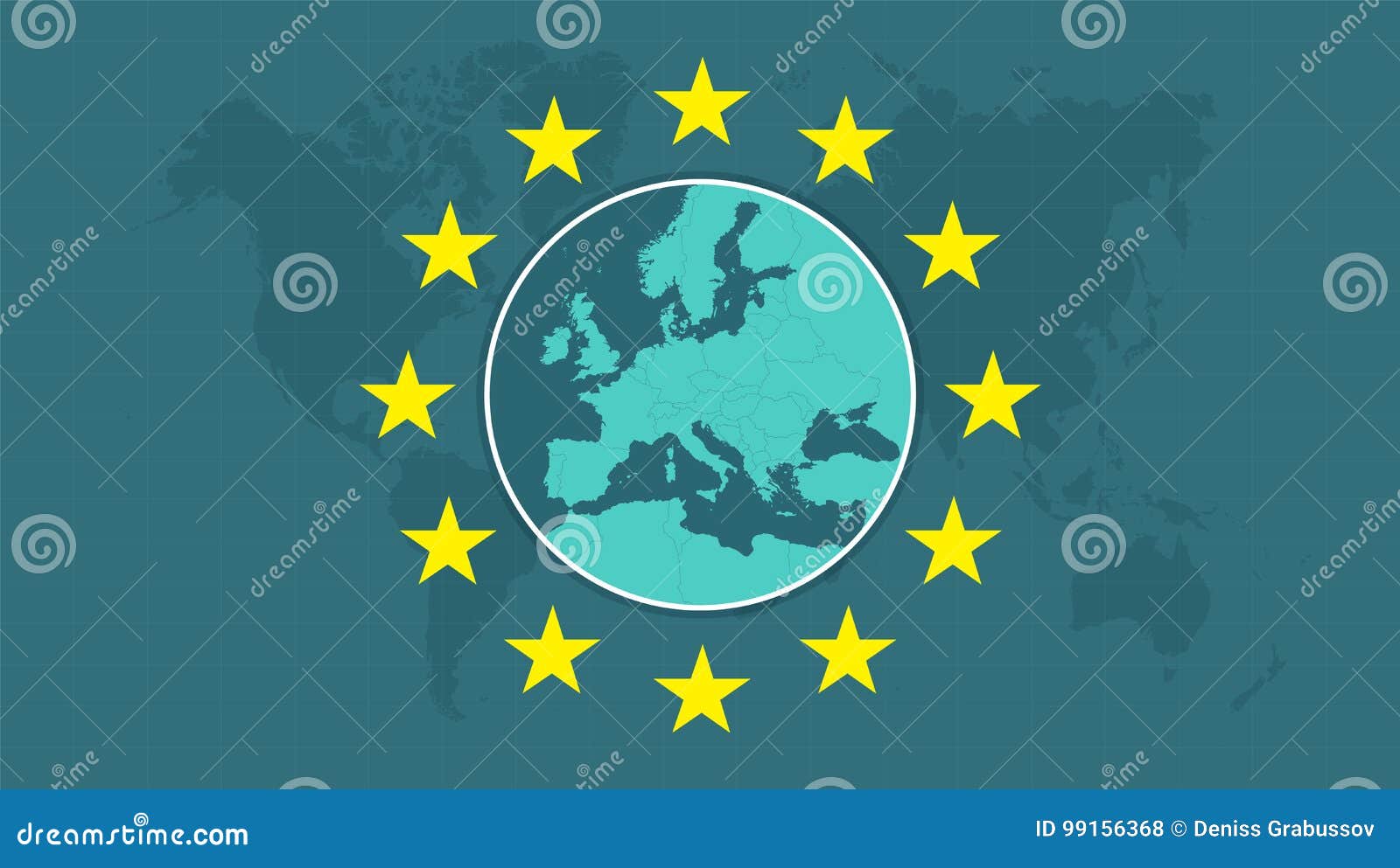 Europe Map With The European Union. Vector Illustration | CartoonDealer ...