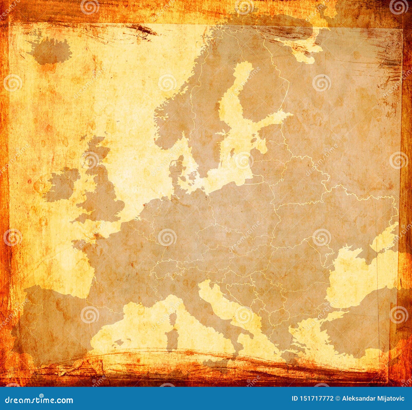 Europe map on grunge paper stock photo. Image of stained - 151717772