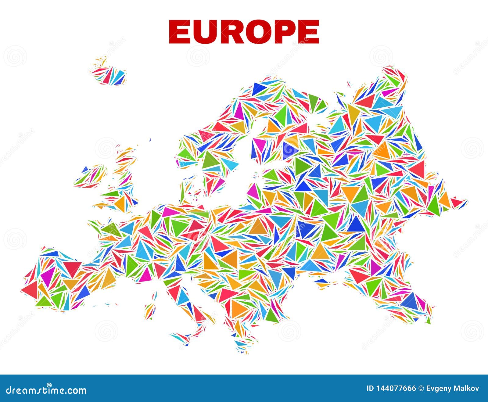 Europe Map - Mosaic of Color Triangles Stock Vector - Illustration of ...
