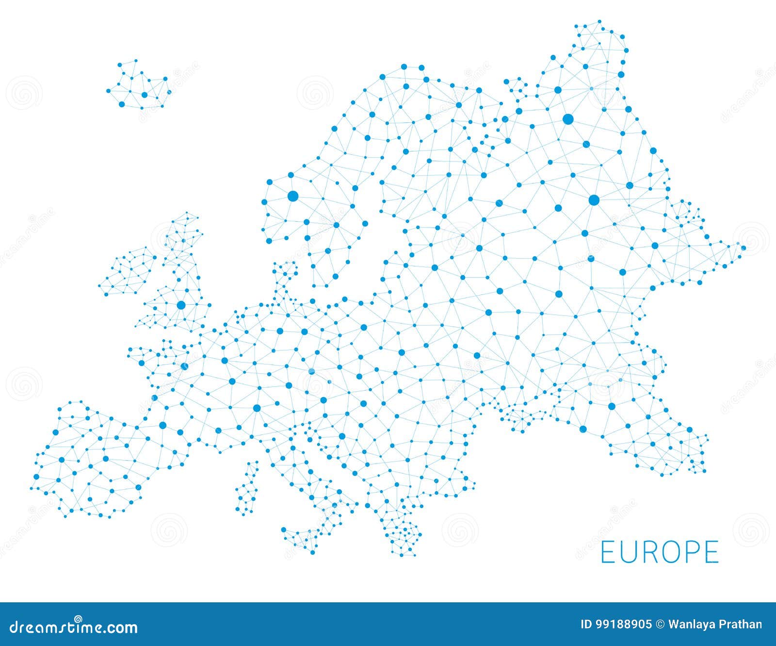 Europe Map Network Connections, Background Stock Vector - Illustration ...