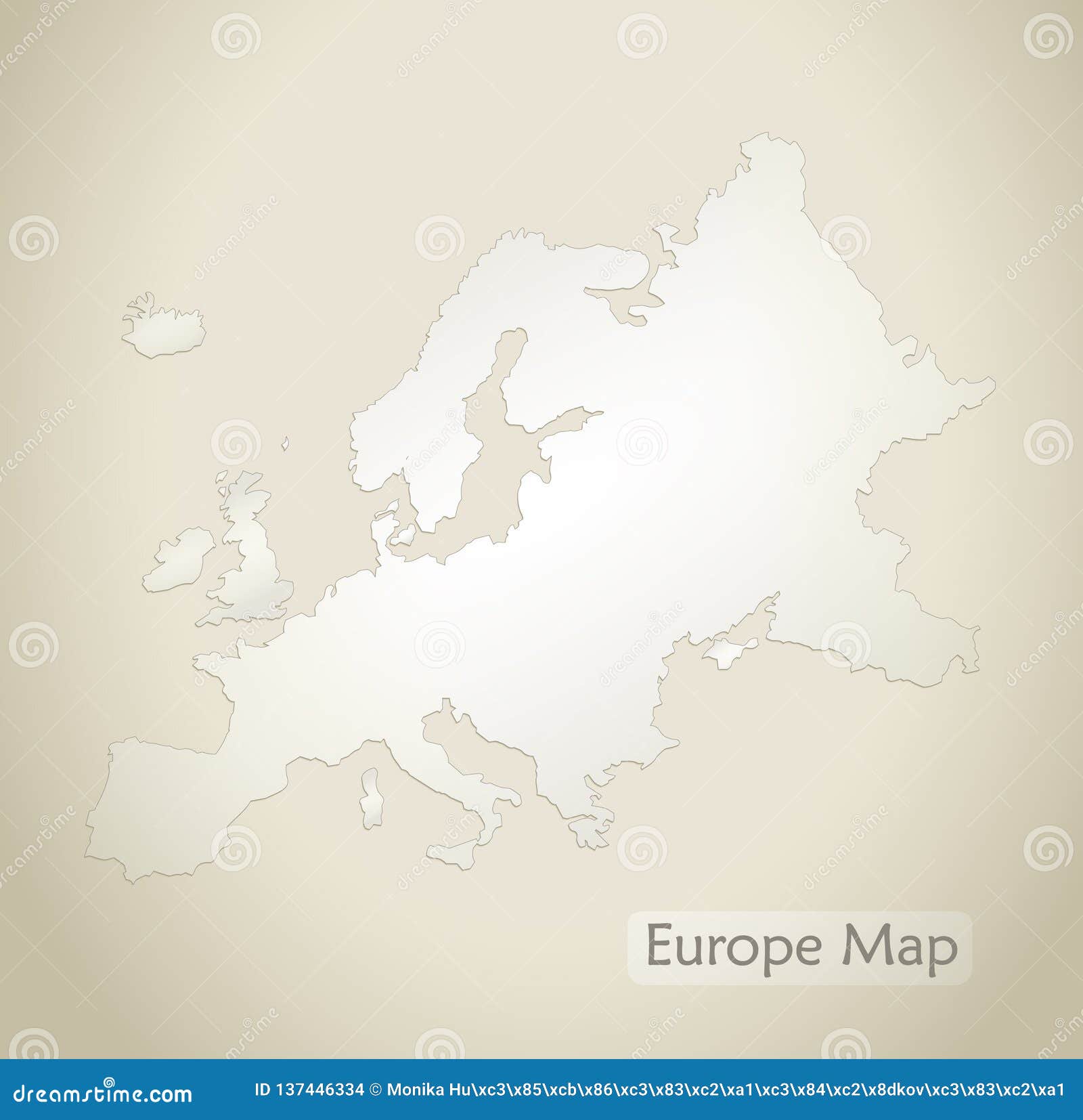 Europe Map Old Paper Background Stock Vector - Illustration of country ...