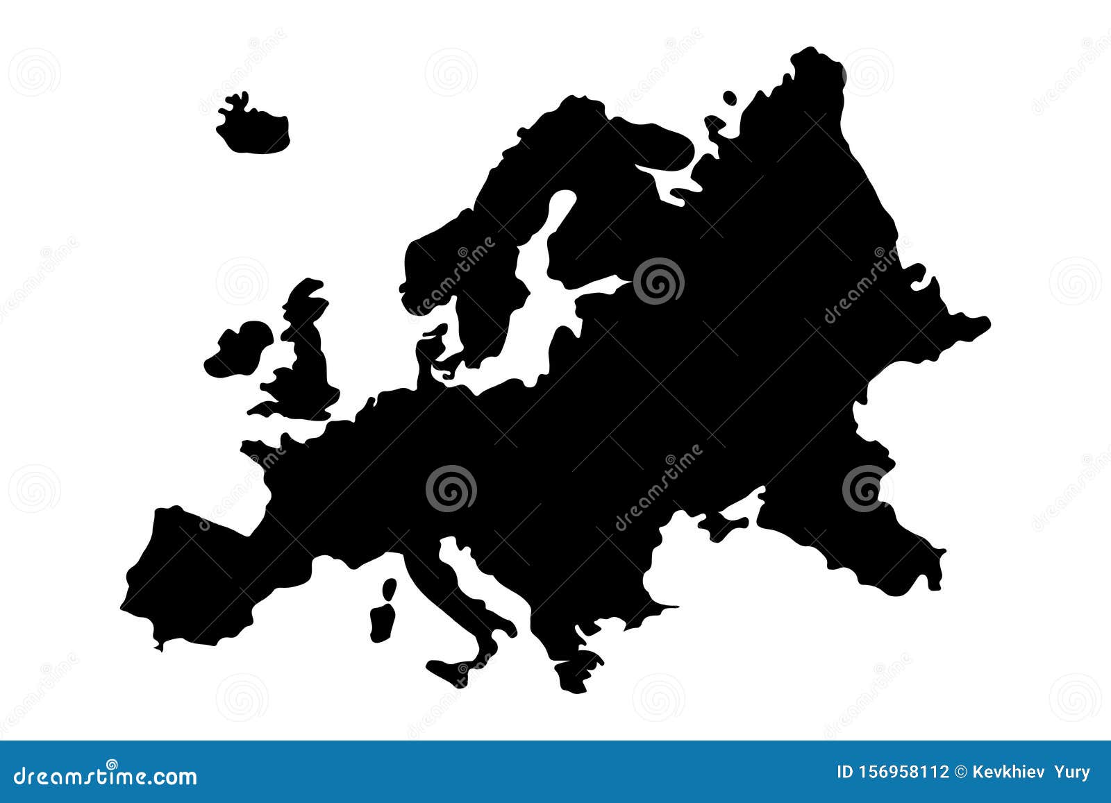 Europe Map Silhouette Vector Illustration Stock Vector - Illustration ...