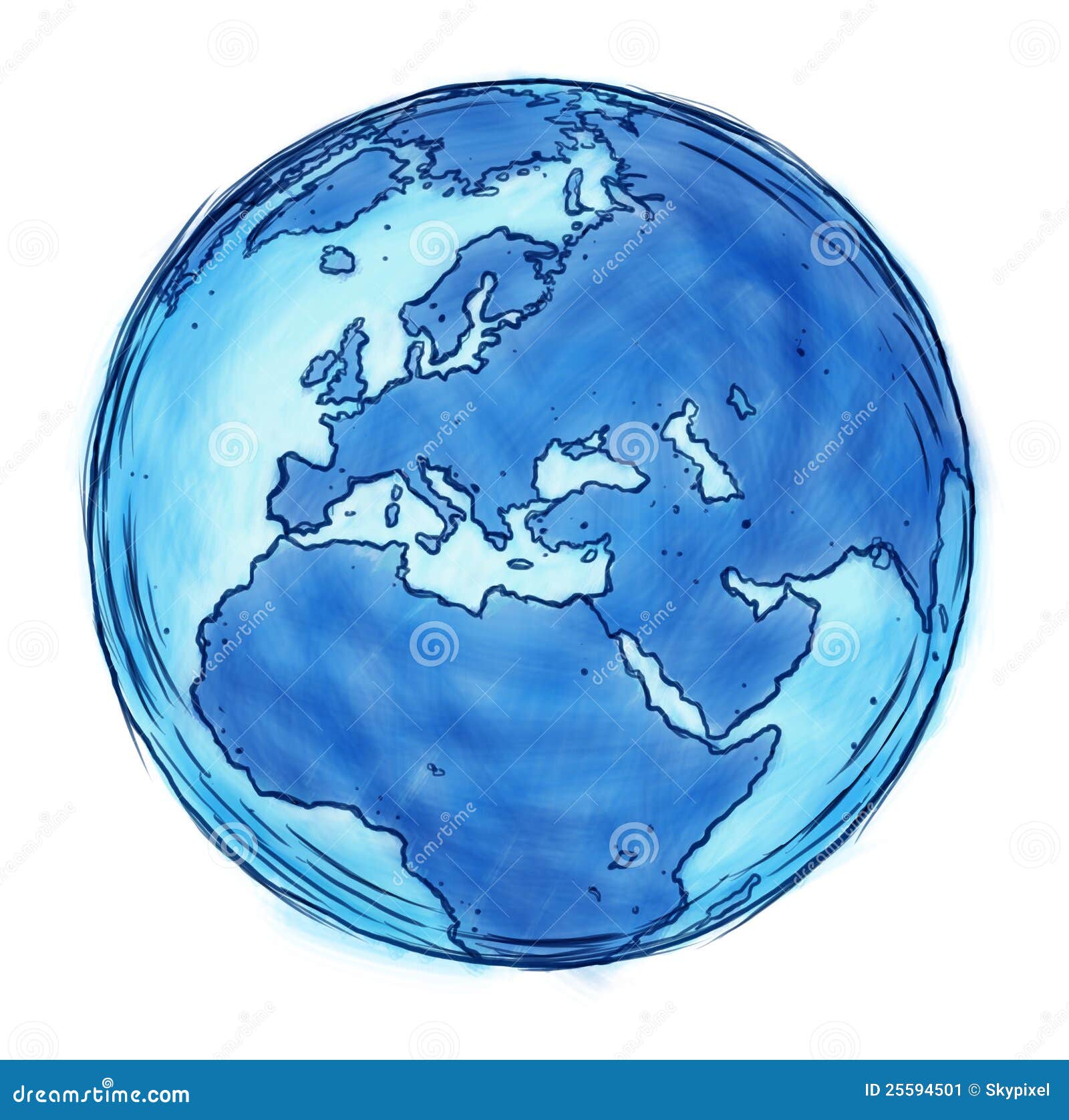 Europe Map Sketch Drawing Stock Illustration | CartoonDealer.com #25594501