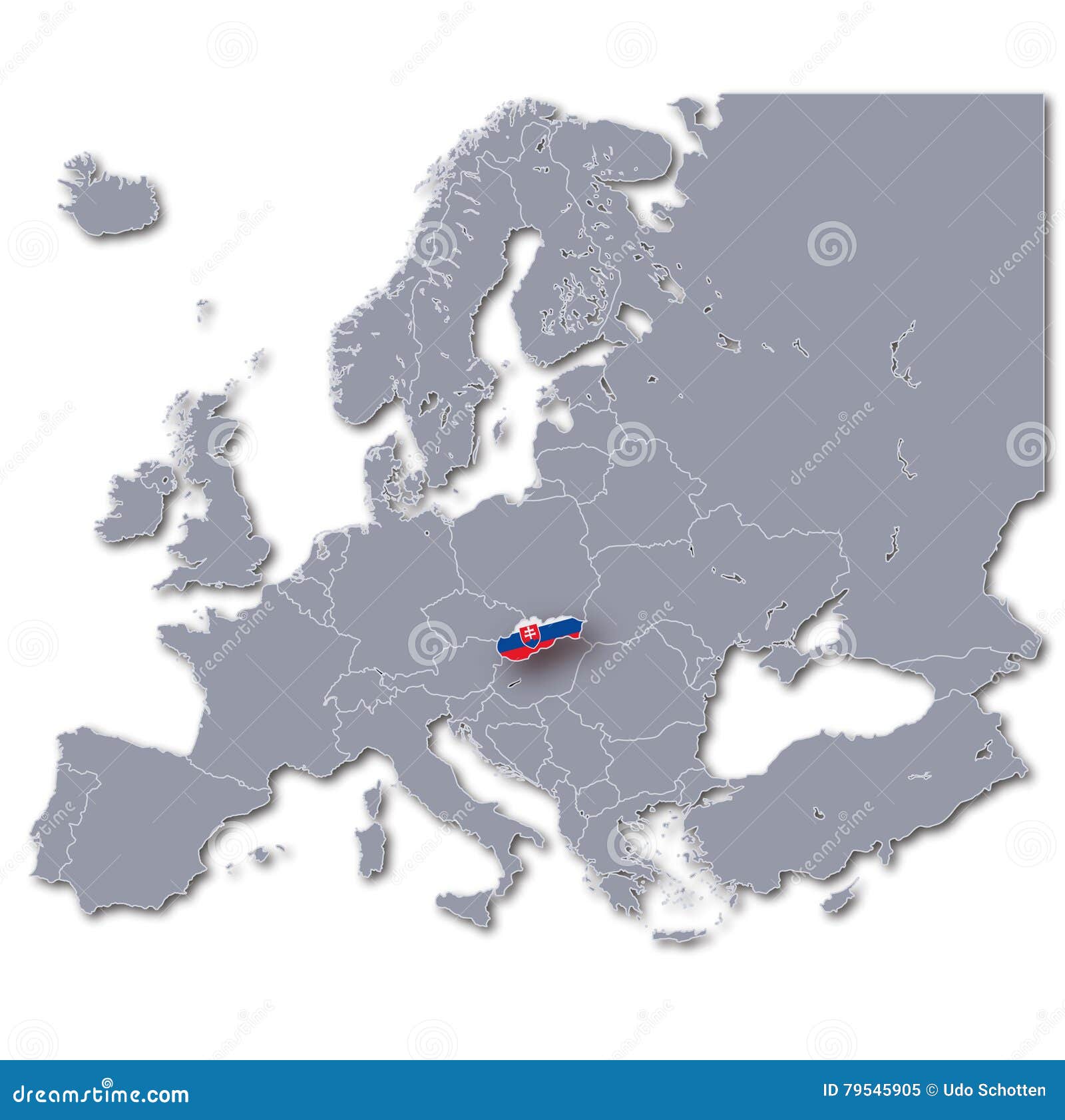 Europe map with Slovakia stock image. Image of border - 79545905