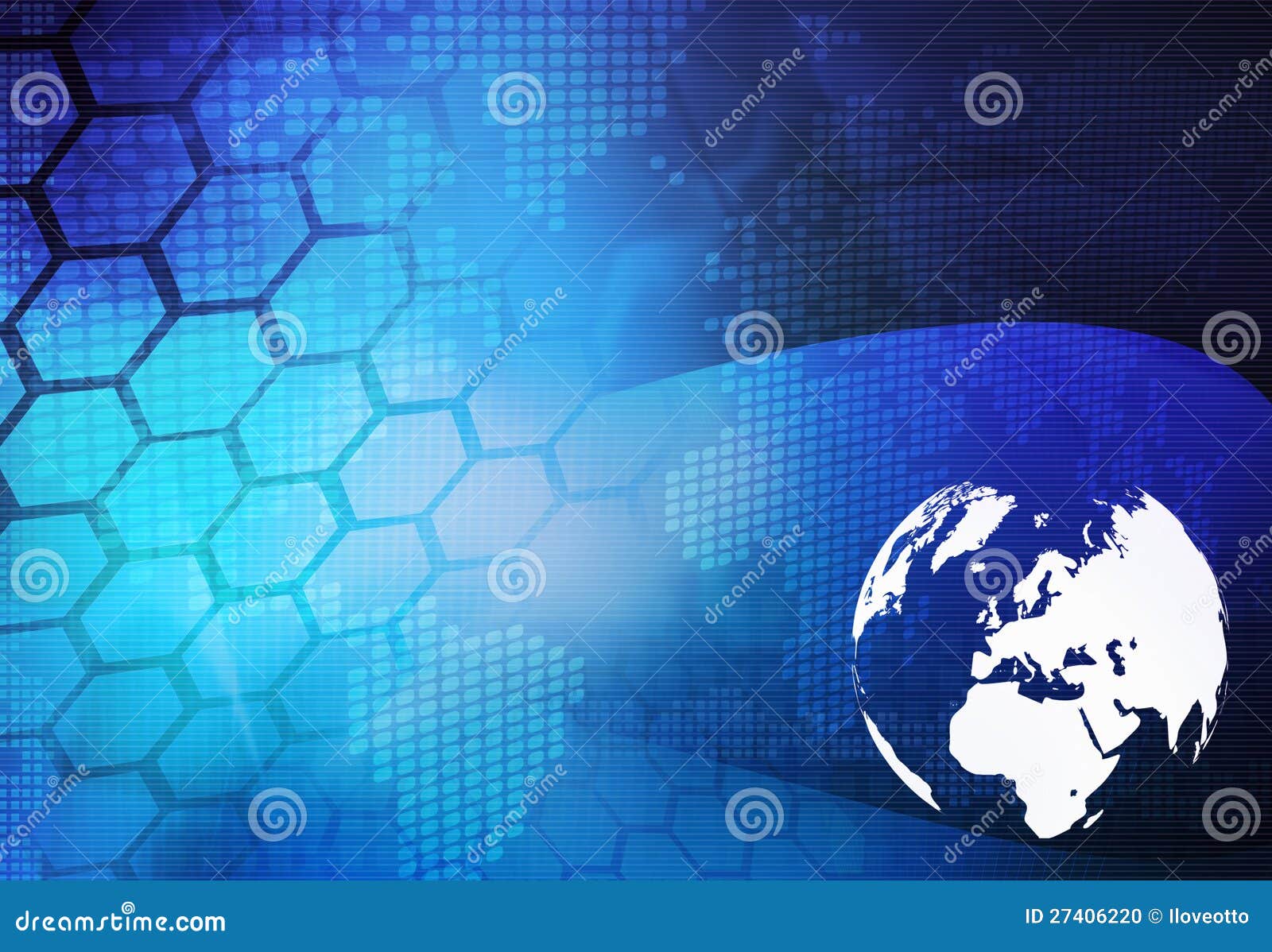 Europe Map Technology Style Stock Illustration - Illustration of africa ...