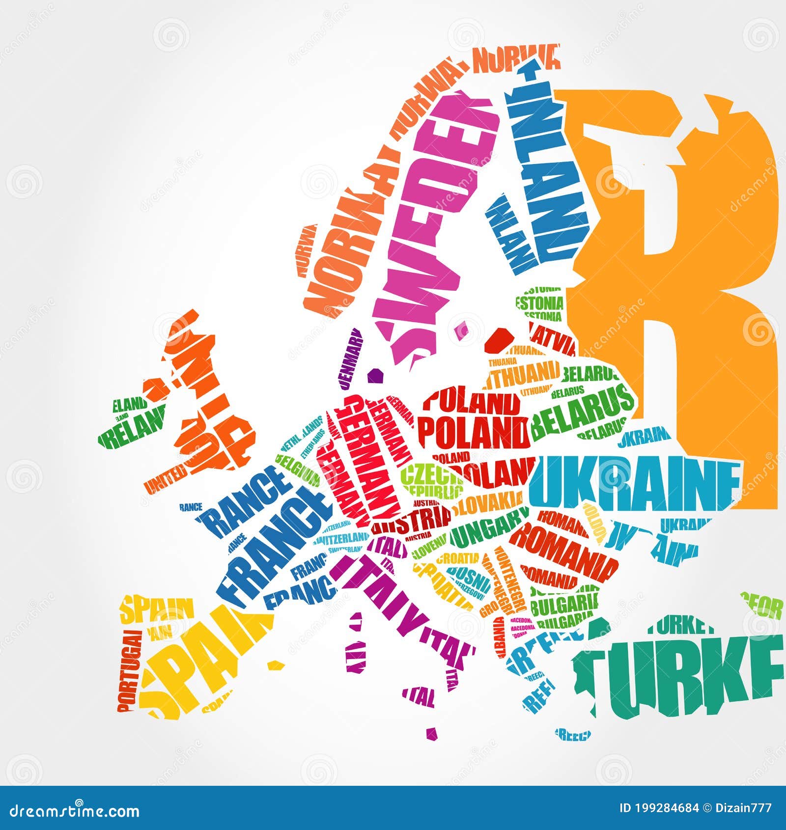 Europe Typography Lettering Logo. Travel Text. Banner Icon For Europe ...