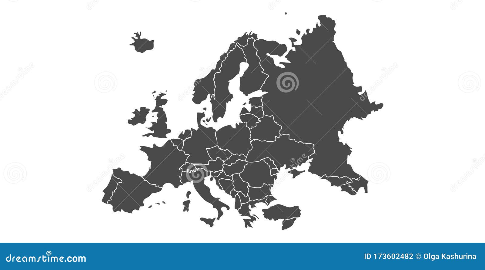 Europe Map Vector with Country Borders Stock Illustration ...