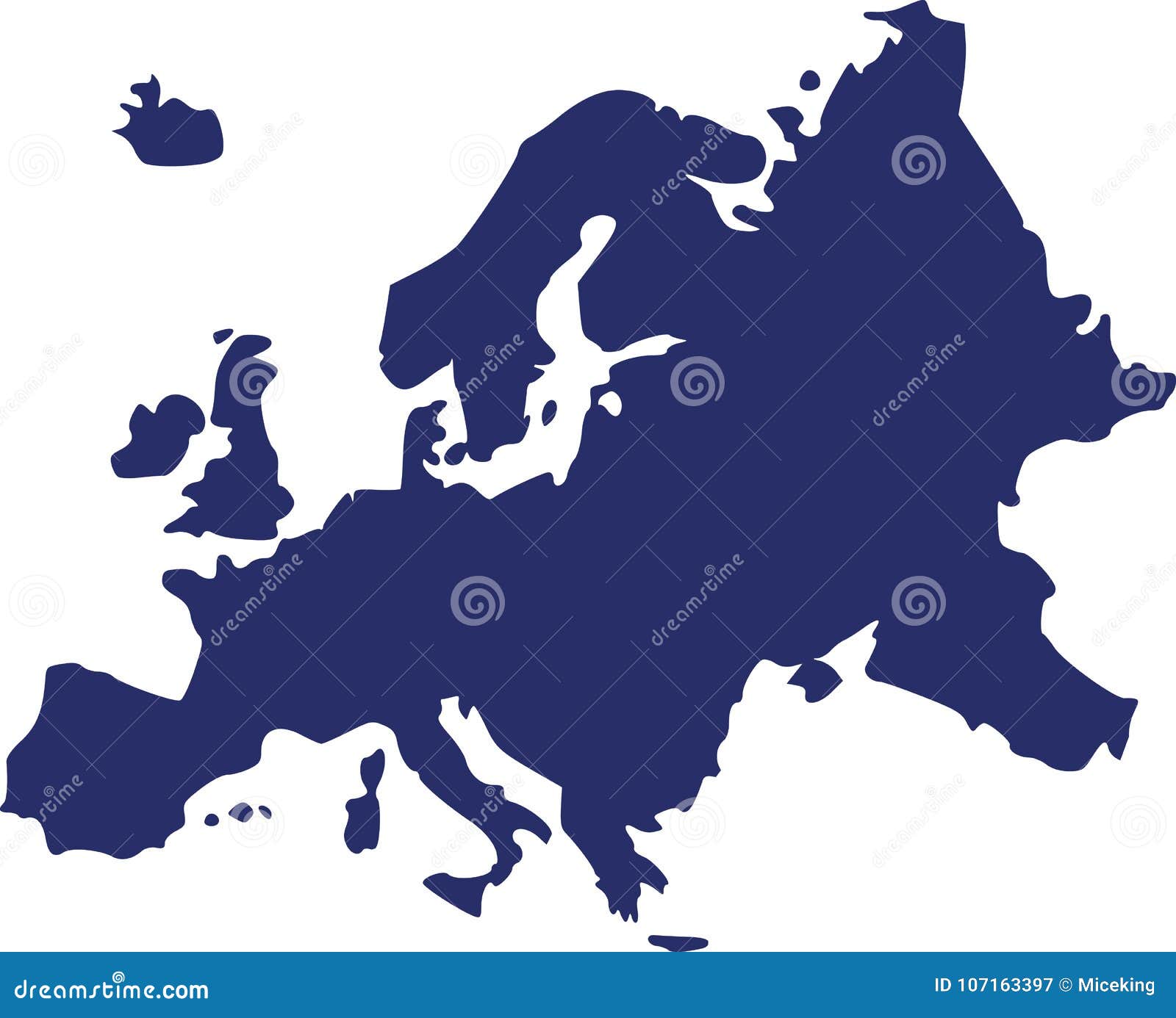Europe map vector stock vector. Illustration of europe - 107163397