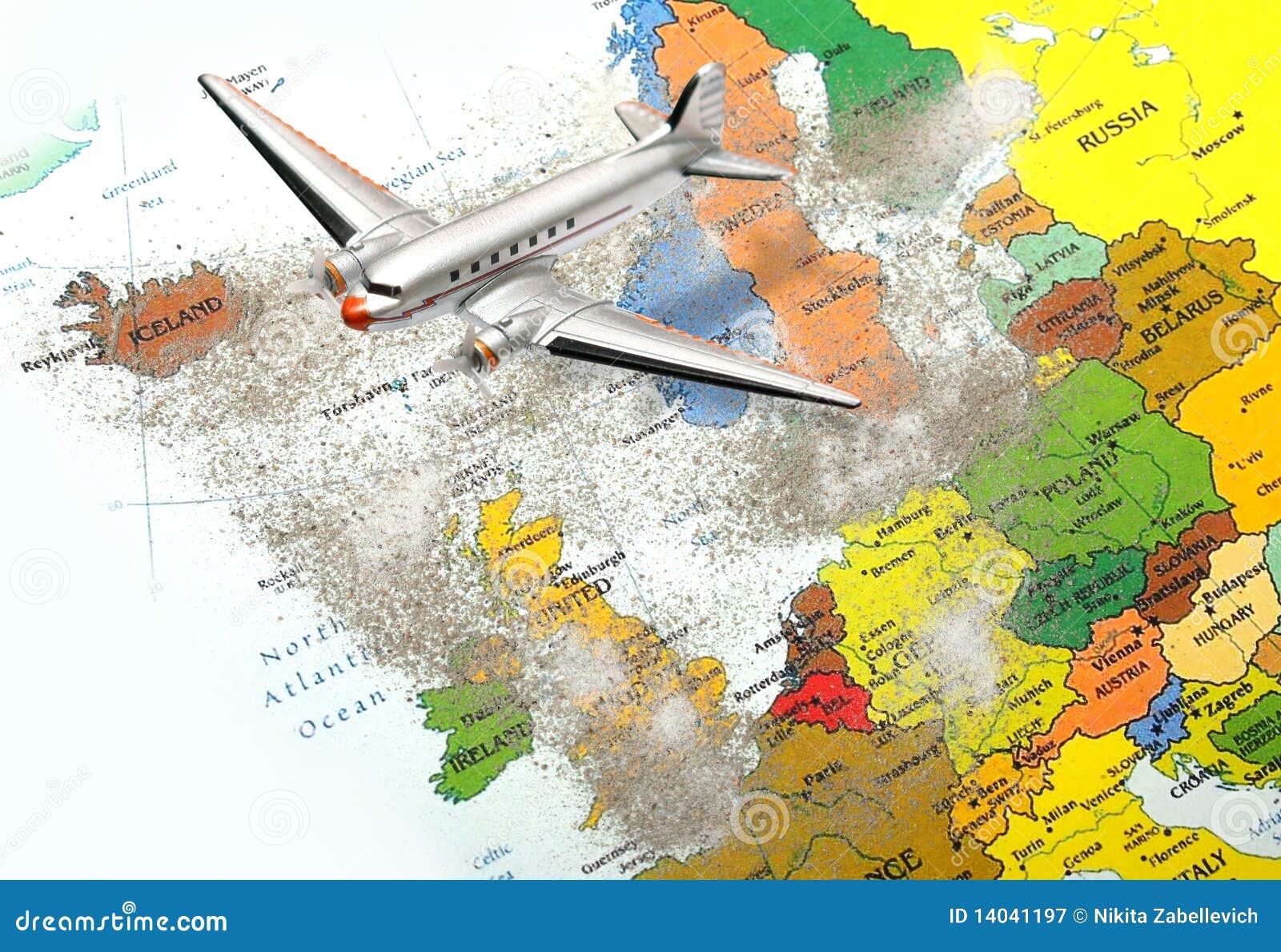 Europe Map with Volcano Dust 3 Stock Image - Image of aircraft ...