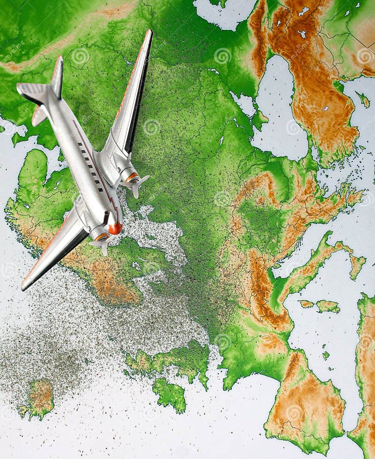 Europe Map with Volcano Dust 4 Stock Image - Image of emergency ...