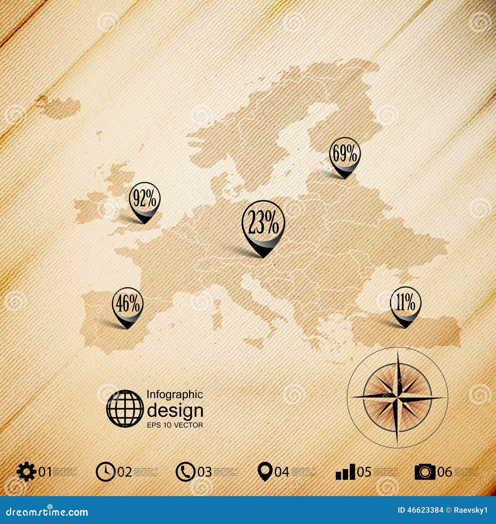 Europe Map, Wooden Design Background, Infographics Stock Vector ... Europe Map, Wooden Design Background, Infographics Stock Vector ...