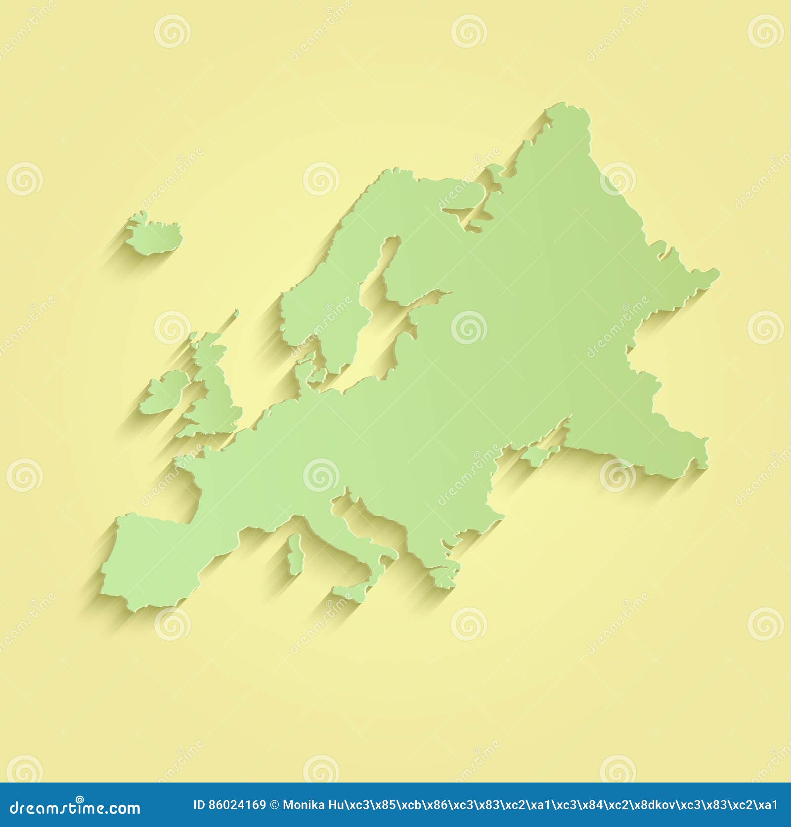 Europe map yellow green stock vector. Illustration of poster - 86024169