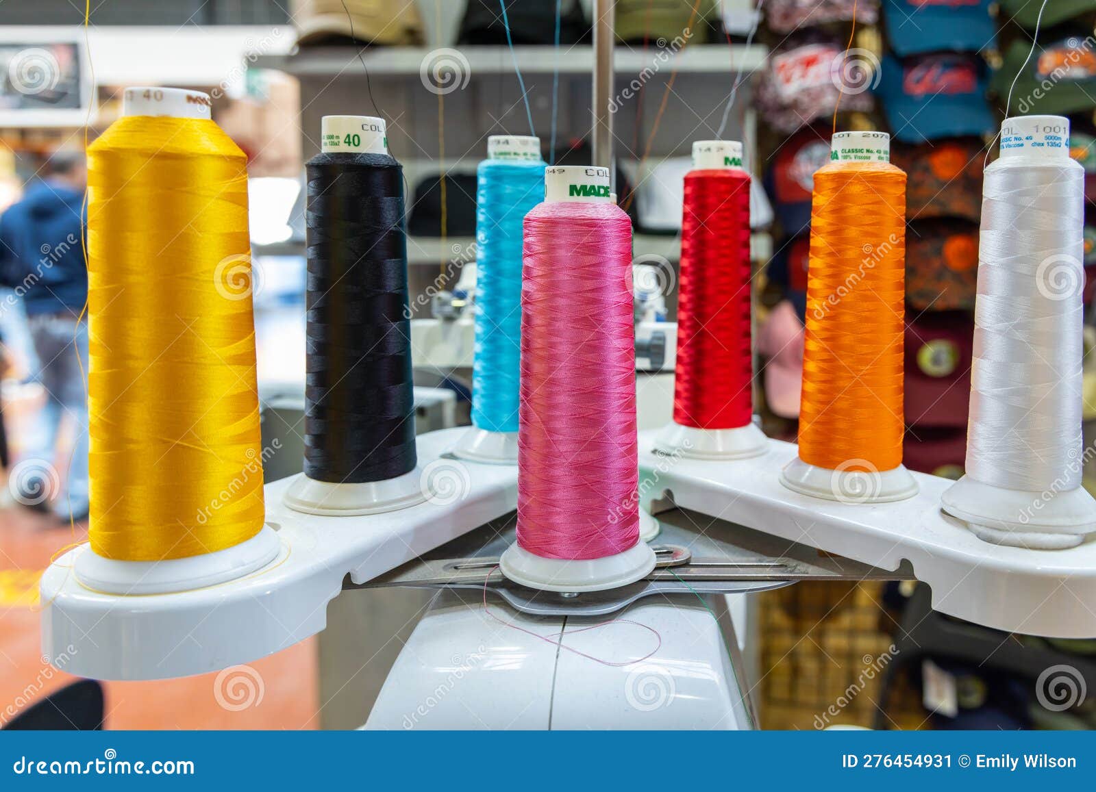 Multi-colored Thread on an Embroidery Machine Editorial Photo - Image ...