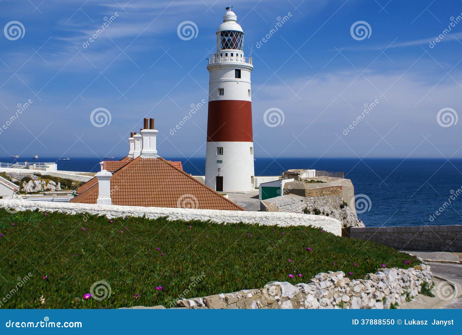 Europe Point Lighthouse, Gibraltar Stock Photo - Image of lighthouse ...