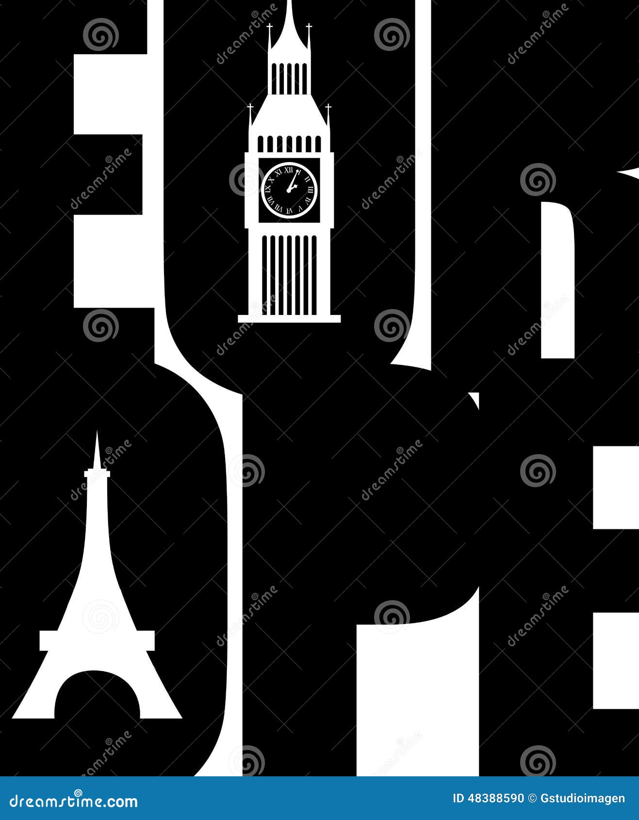 Europe poster stock illustration. Illustration of europe - 48388590