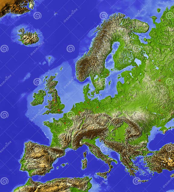 Europe, relief map stock illustration. Illustration of earth - 4468049