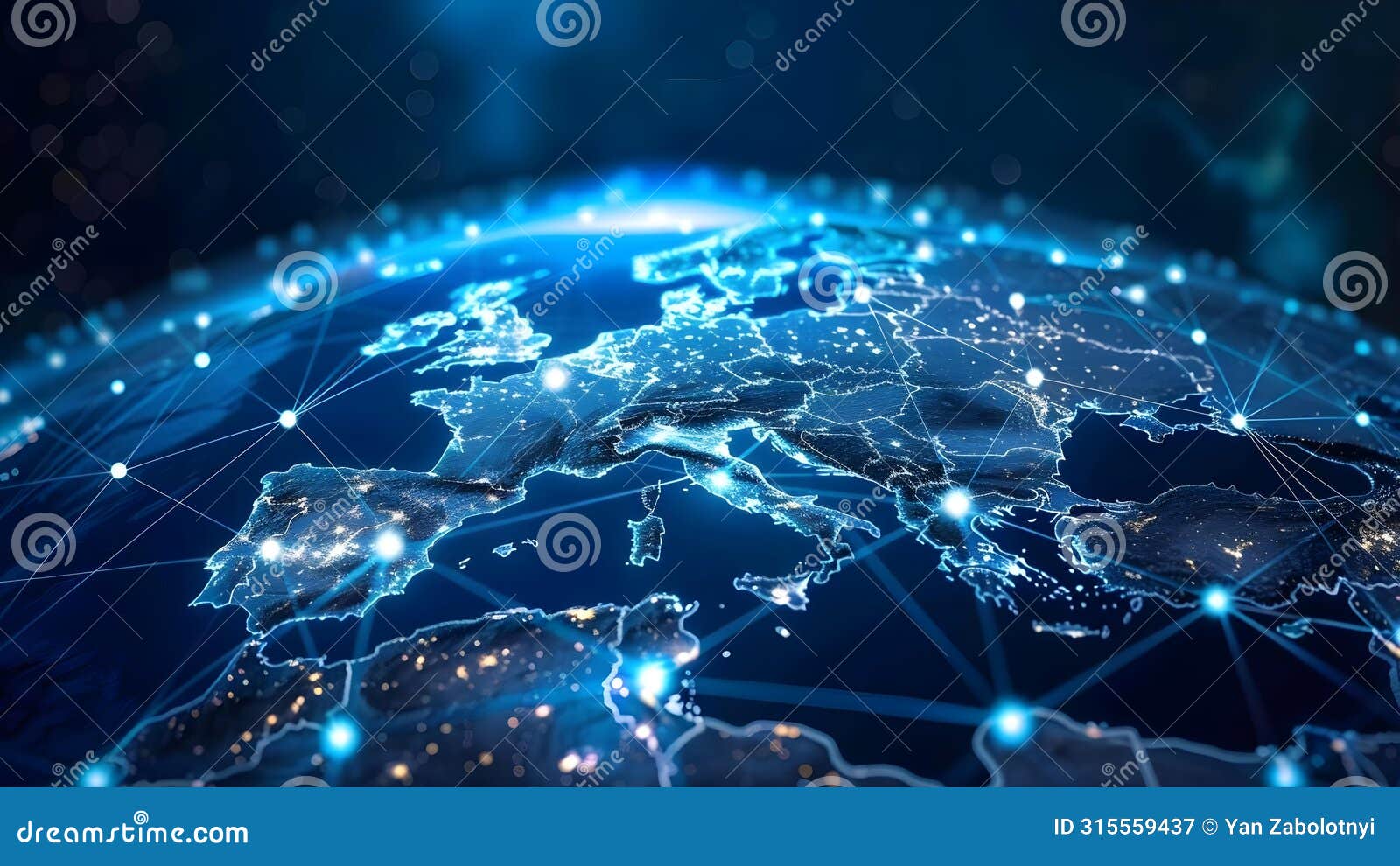 Europe S Network Glow: a Symbol of Connectivity. Concept Europe ...