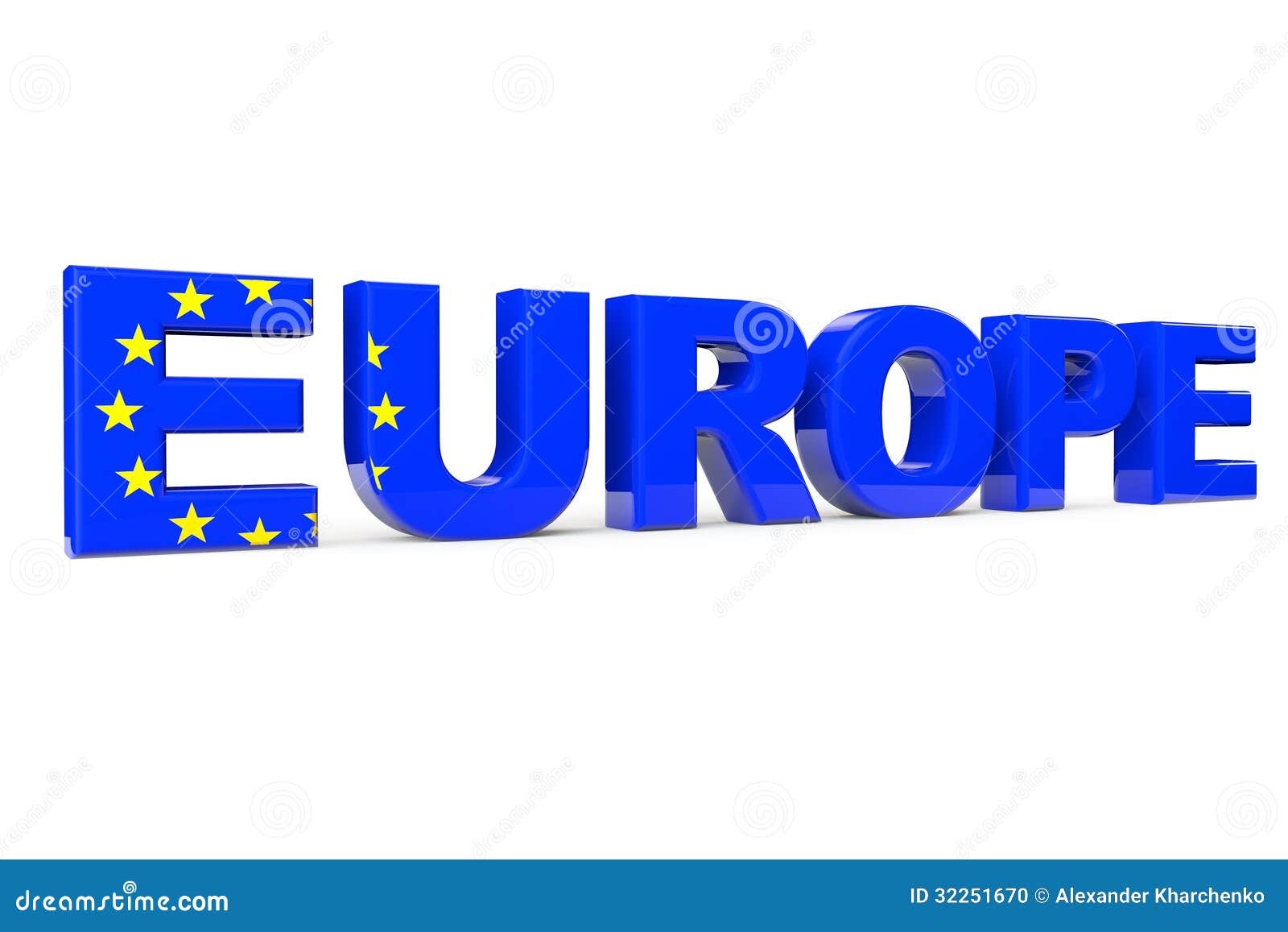 Europe Sign As Flag on a White Stock Illustration - Illustration of ...
