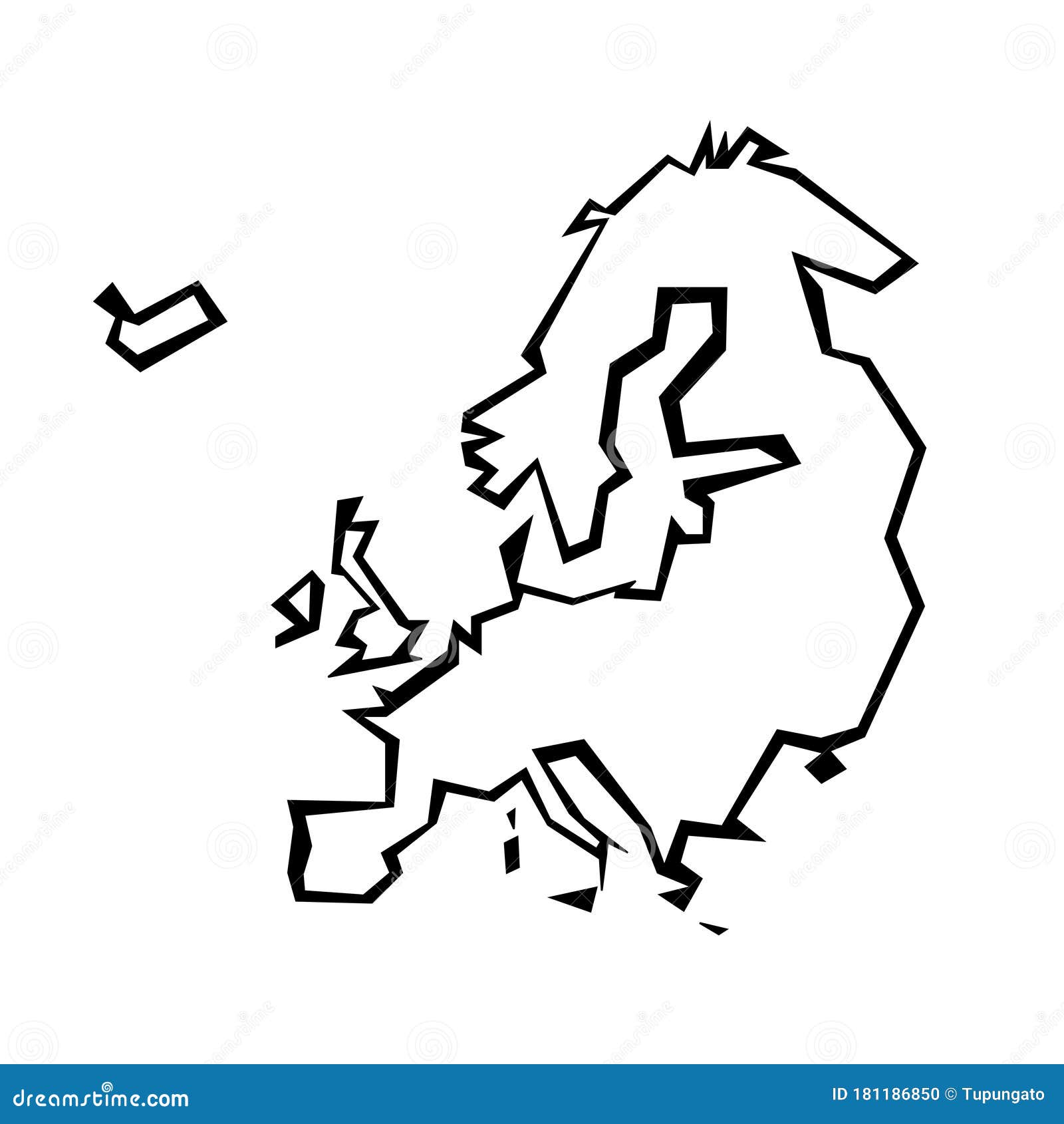 Europe simple map vector stock illustration. Illustration of polygon ...