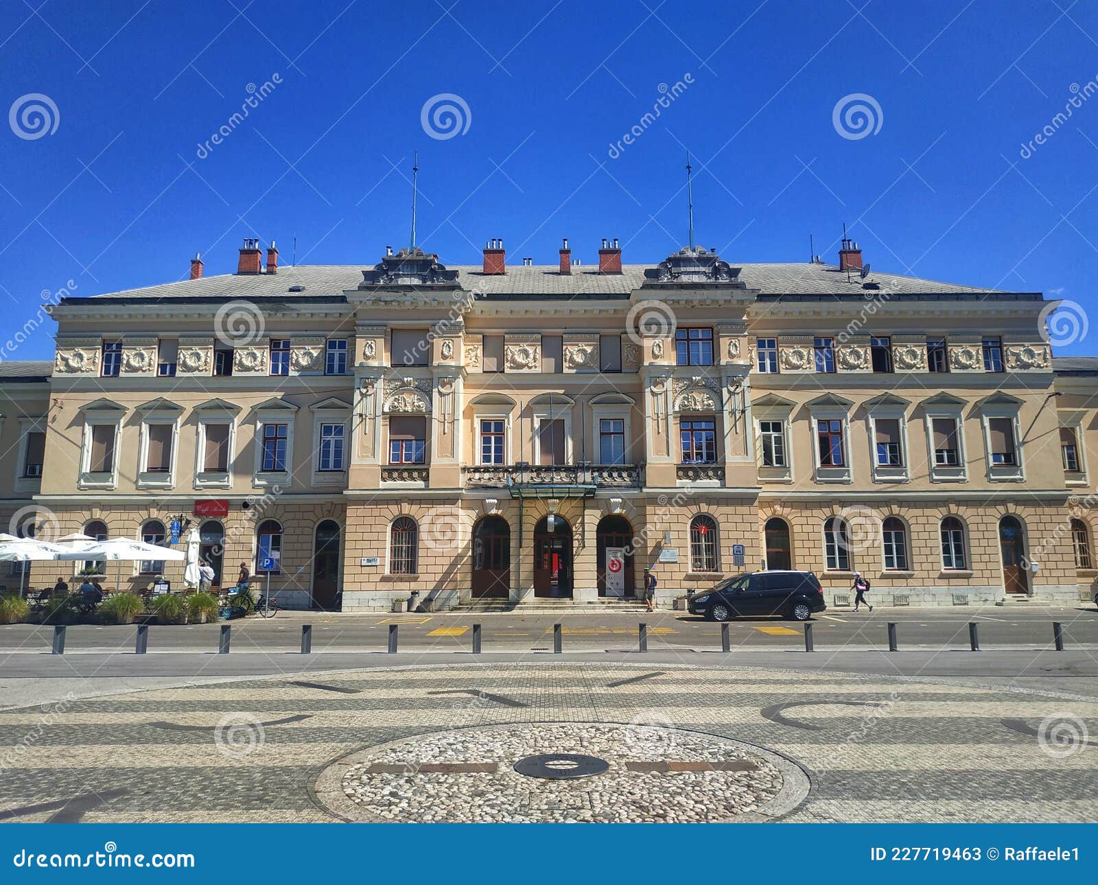 Europe Square Water Cascades Placa D Europa In Olympic Park Barcelona ...