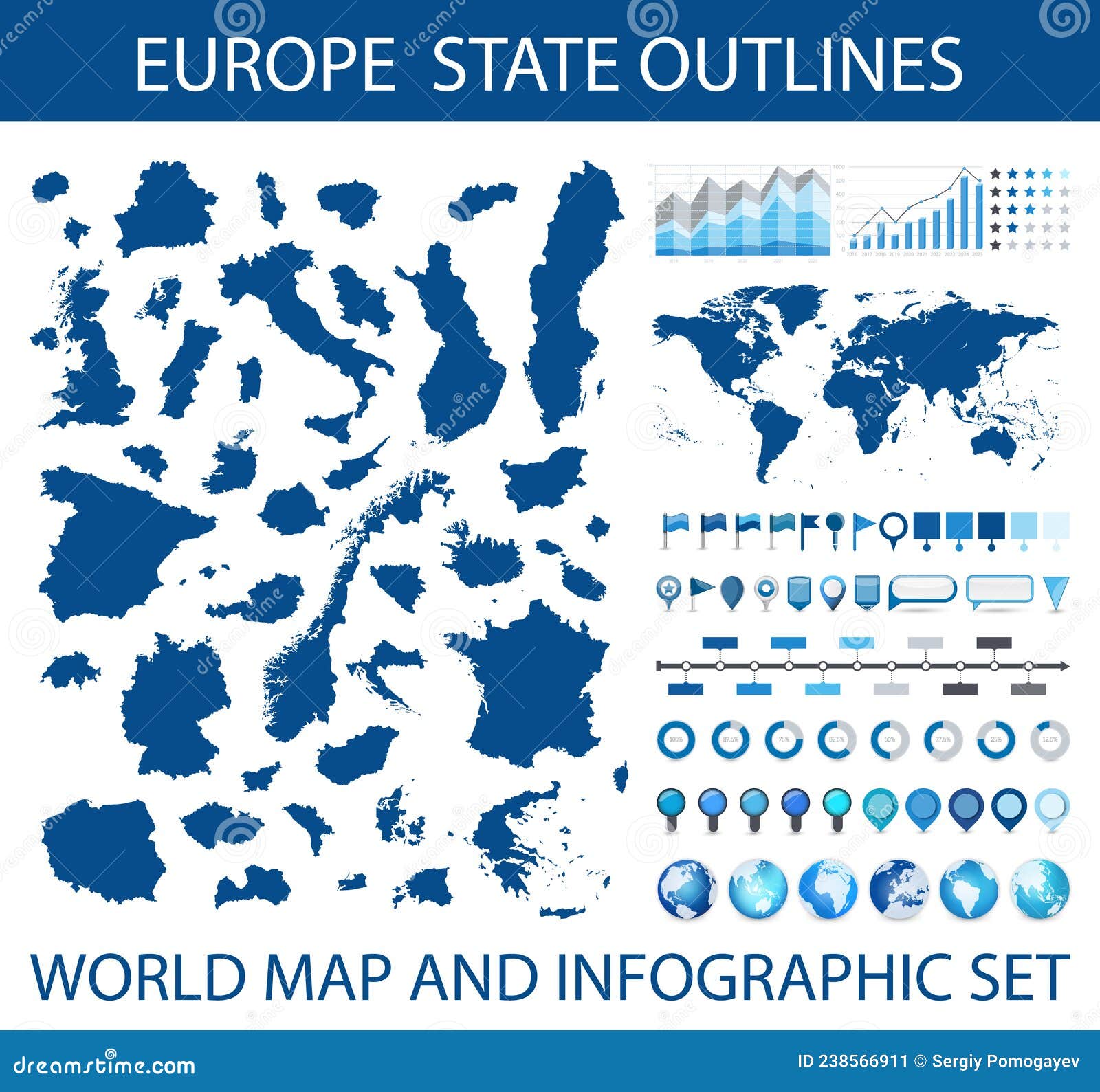 Europe Map With State Borders Stock Image | CartoonDealer.com #105724243
