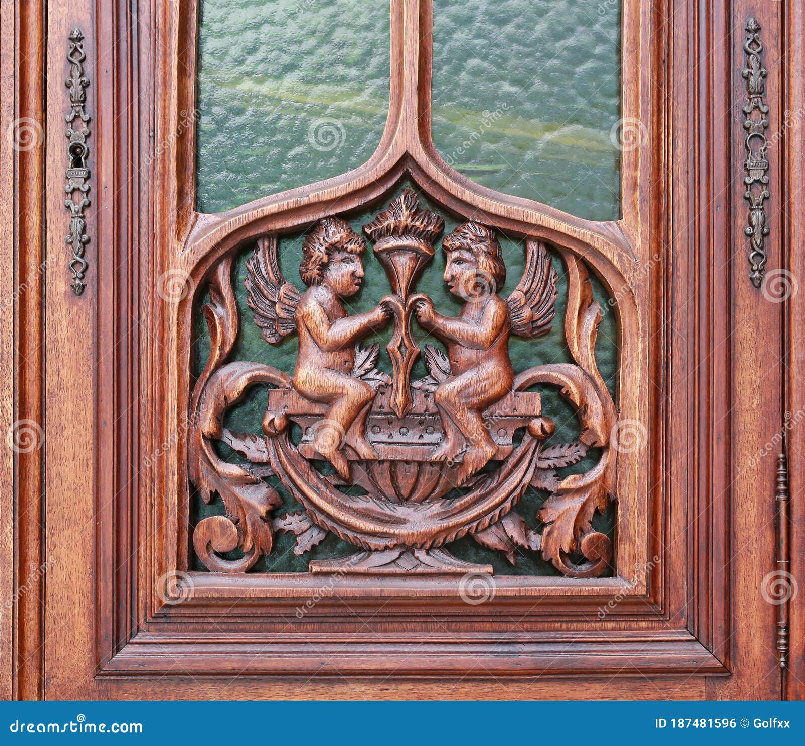 Europe Style Carved Wood Doors Stock Photo - Image of cover, craft ...