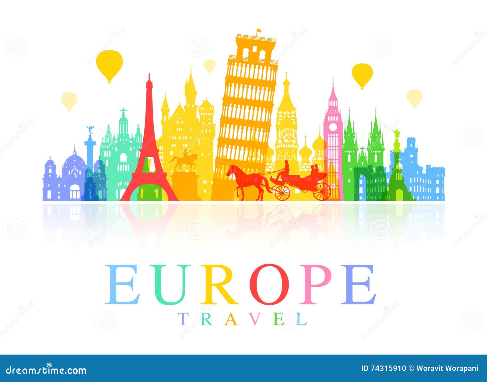 Europe Travel Background With Place For Text. Isolated European ...