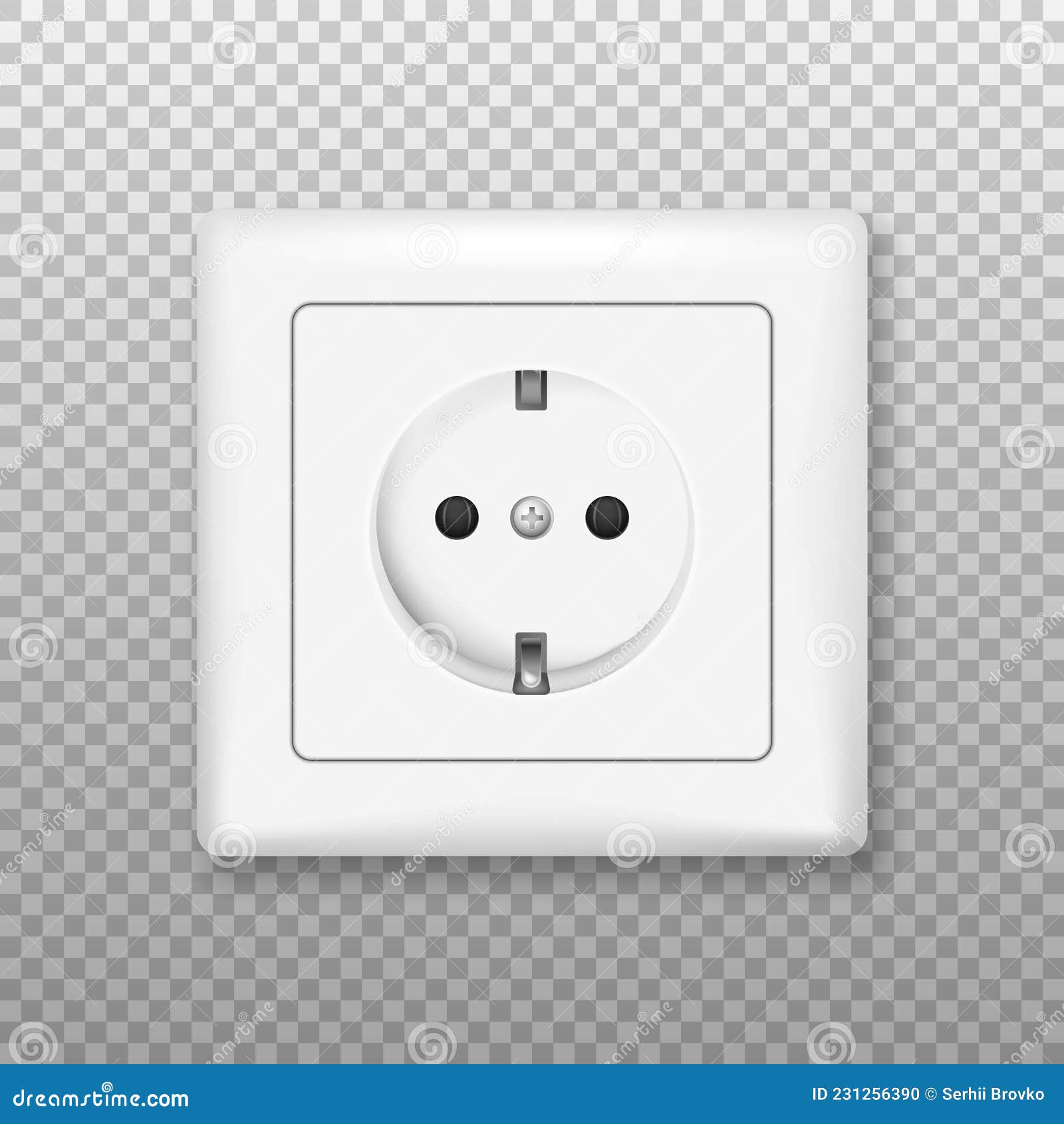 Europe Type White Plastic Power Socket. Vector Illustration Stock ...