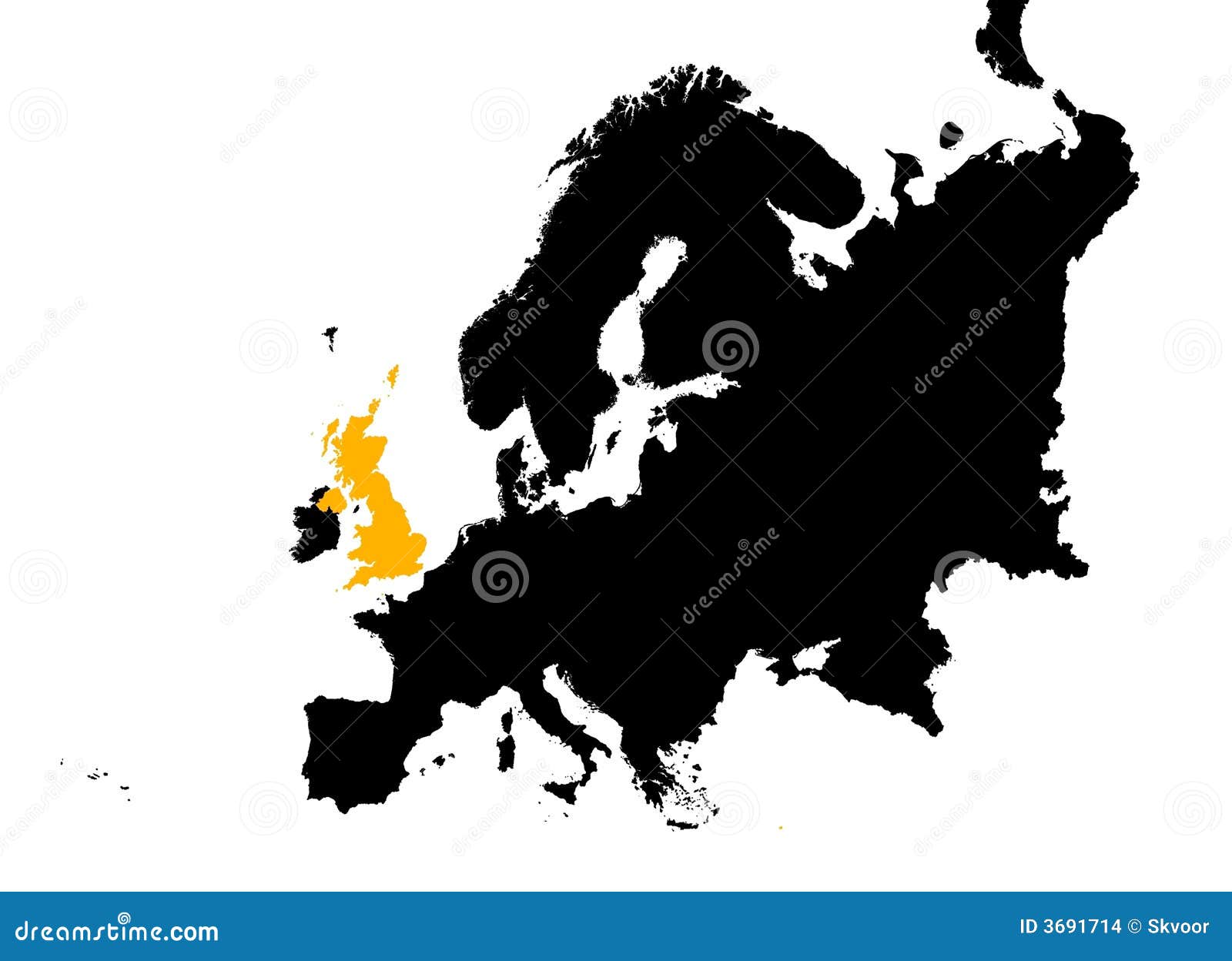 Europe with UK map stock illustration. Illustration of bitmap - 3691714
