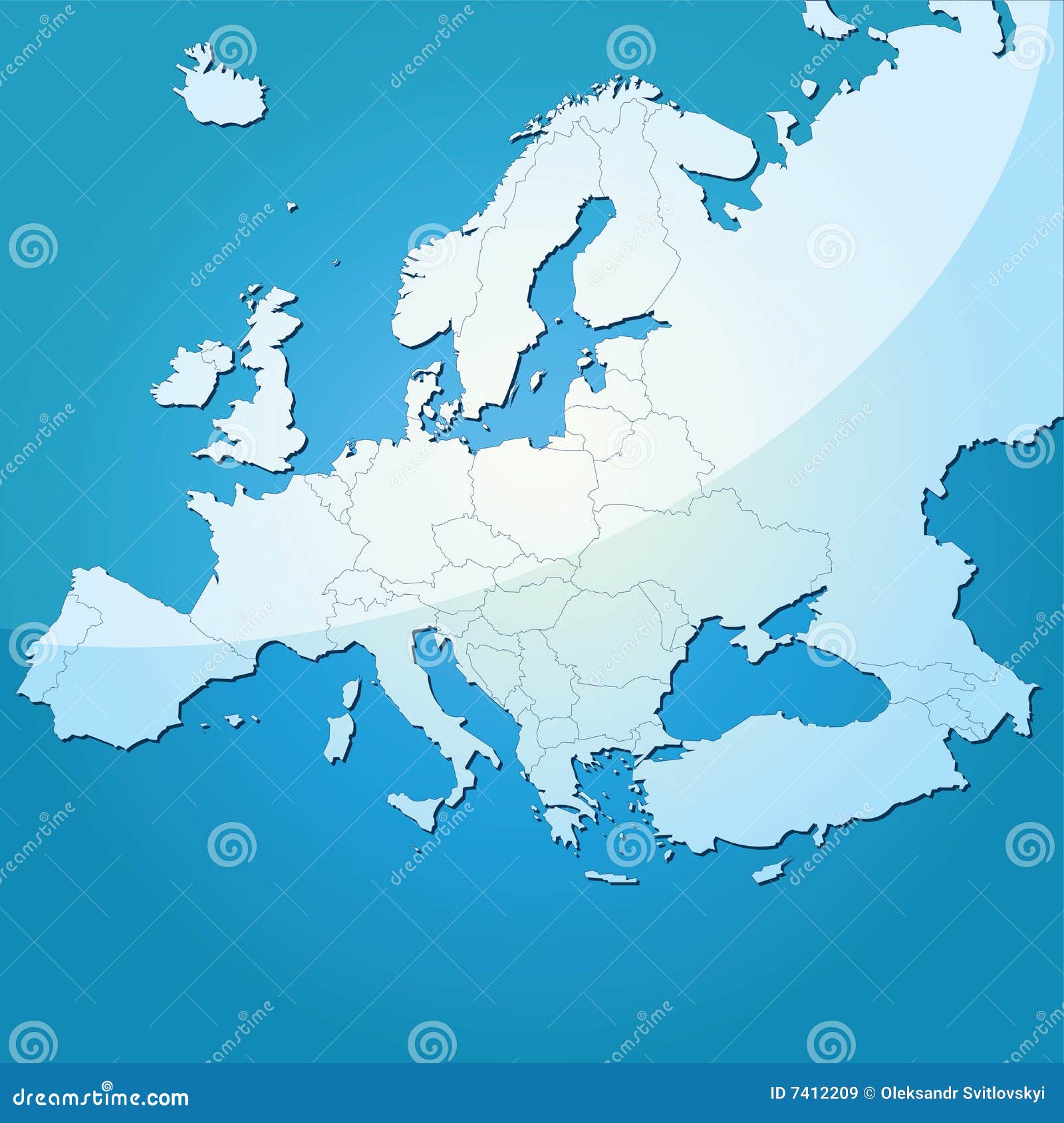 Europe vector map stock vector. Illustration of black - 7412209