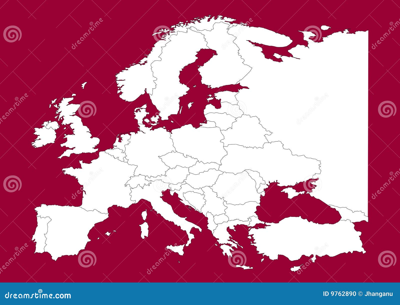 Europe Vectorial Map on Red Stock Vector - Illustration of estonia ...