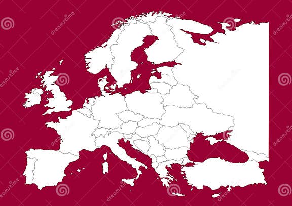 Europe Vectorial Map on Red Stock Vector - Illustration of estonia ...