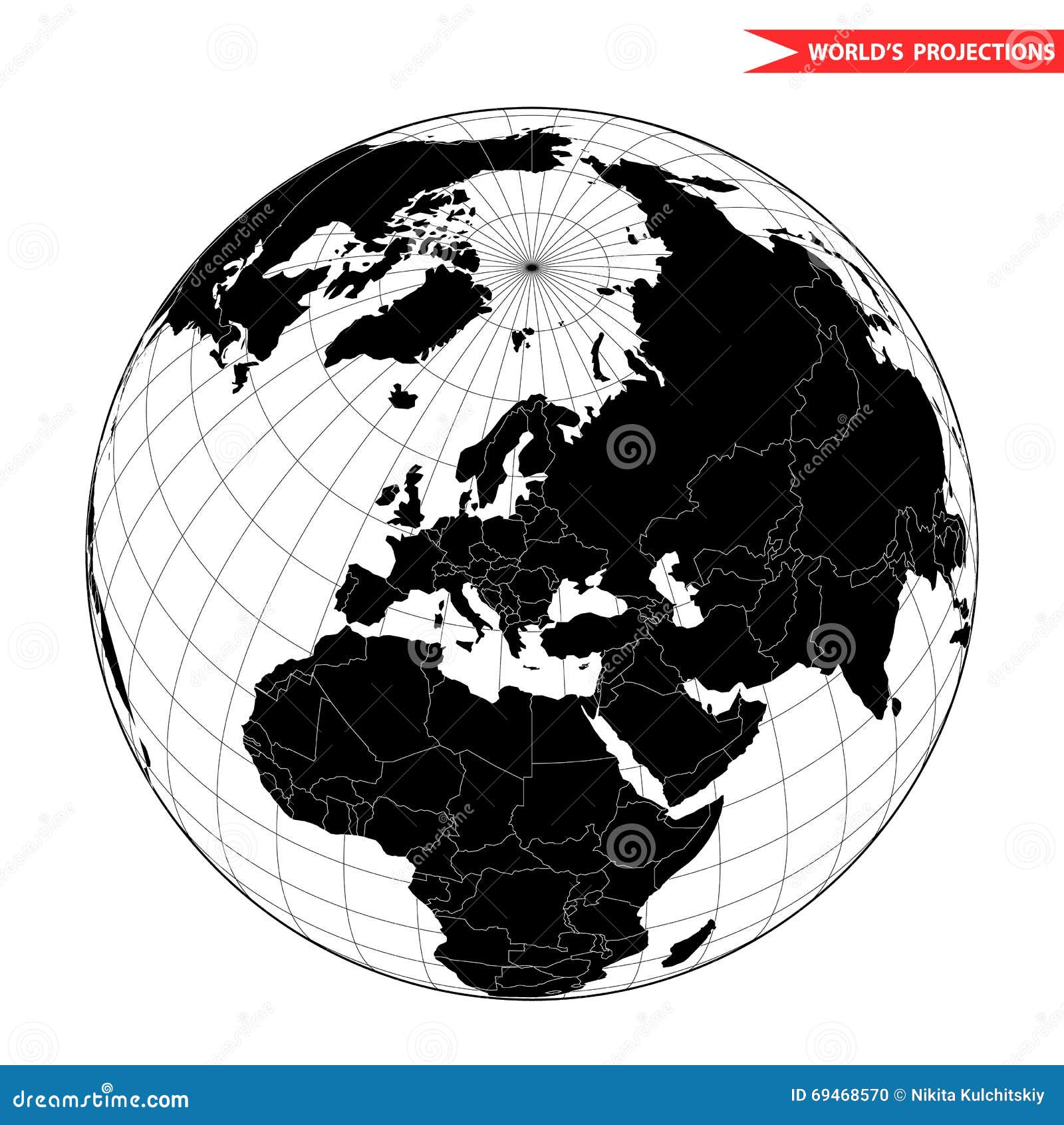 Europe view from space stock illustration. Illustration of latitude ...