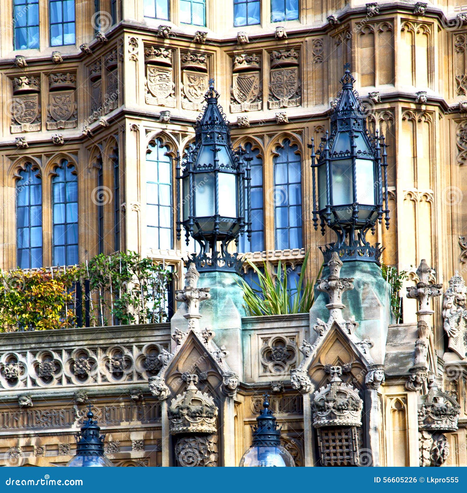 Europe in the Wall of London Lantern and Abstract Illumination Stock ...