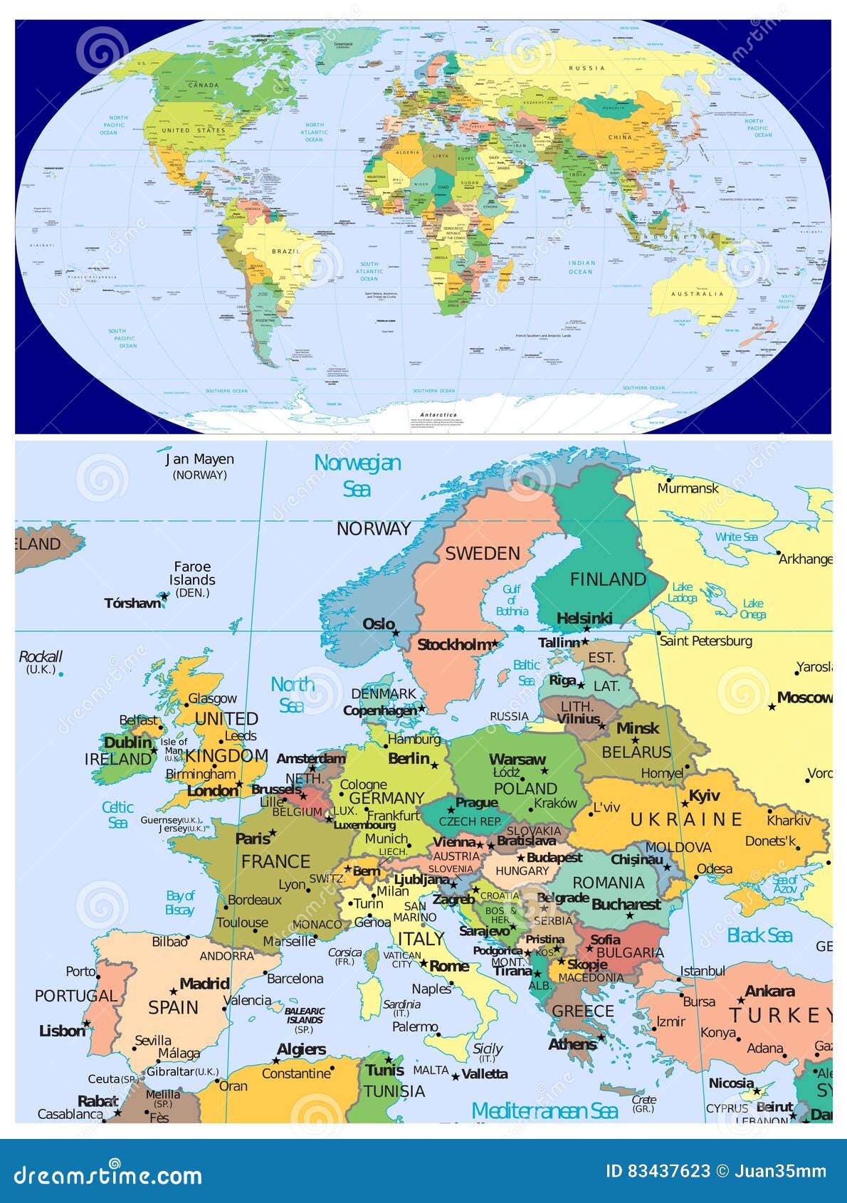 Europe & World stock illustration. Illustration of country - 83437623