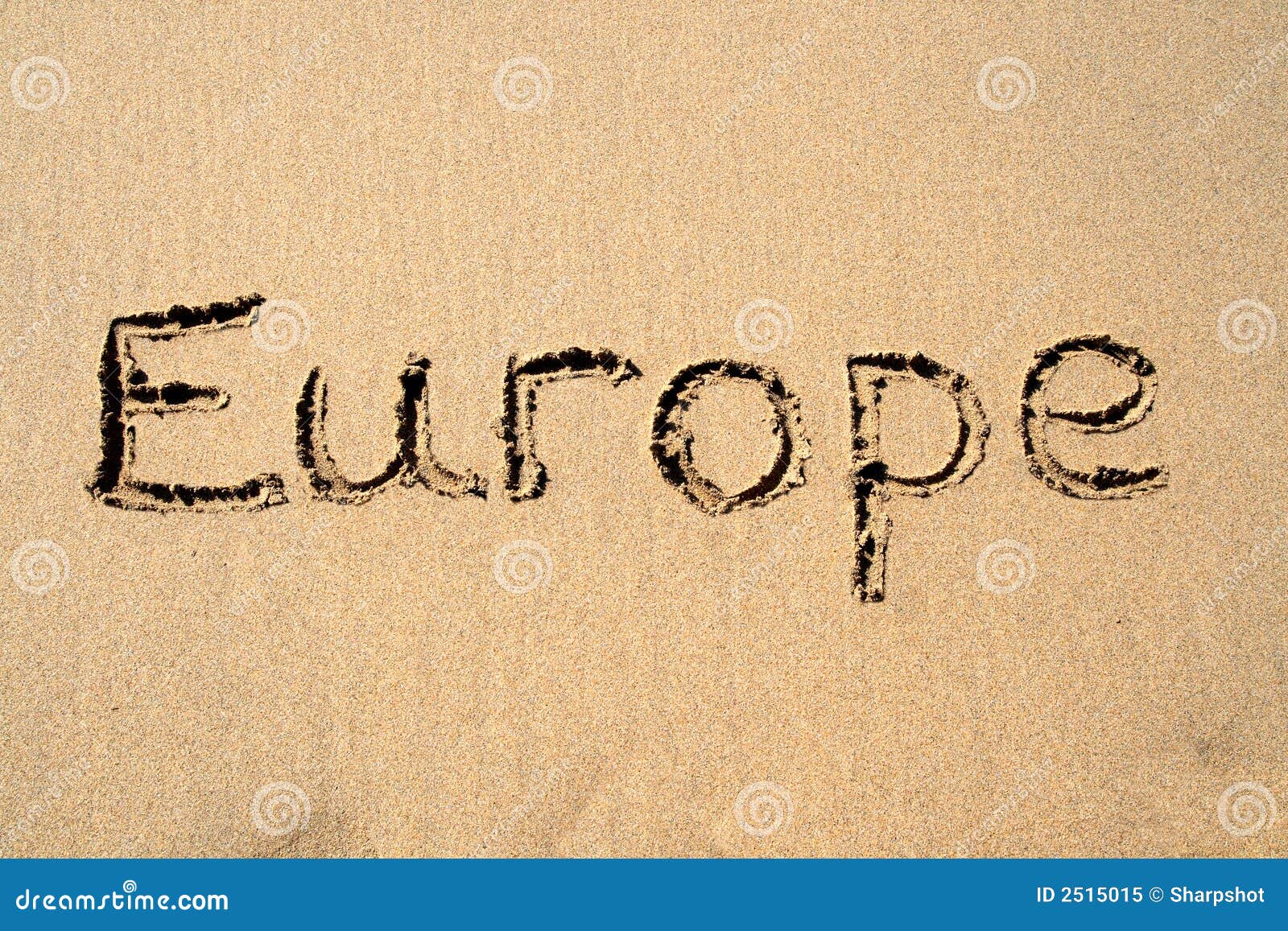 Europe, Written on a Beach. Stock Image - Image of handwriting ...