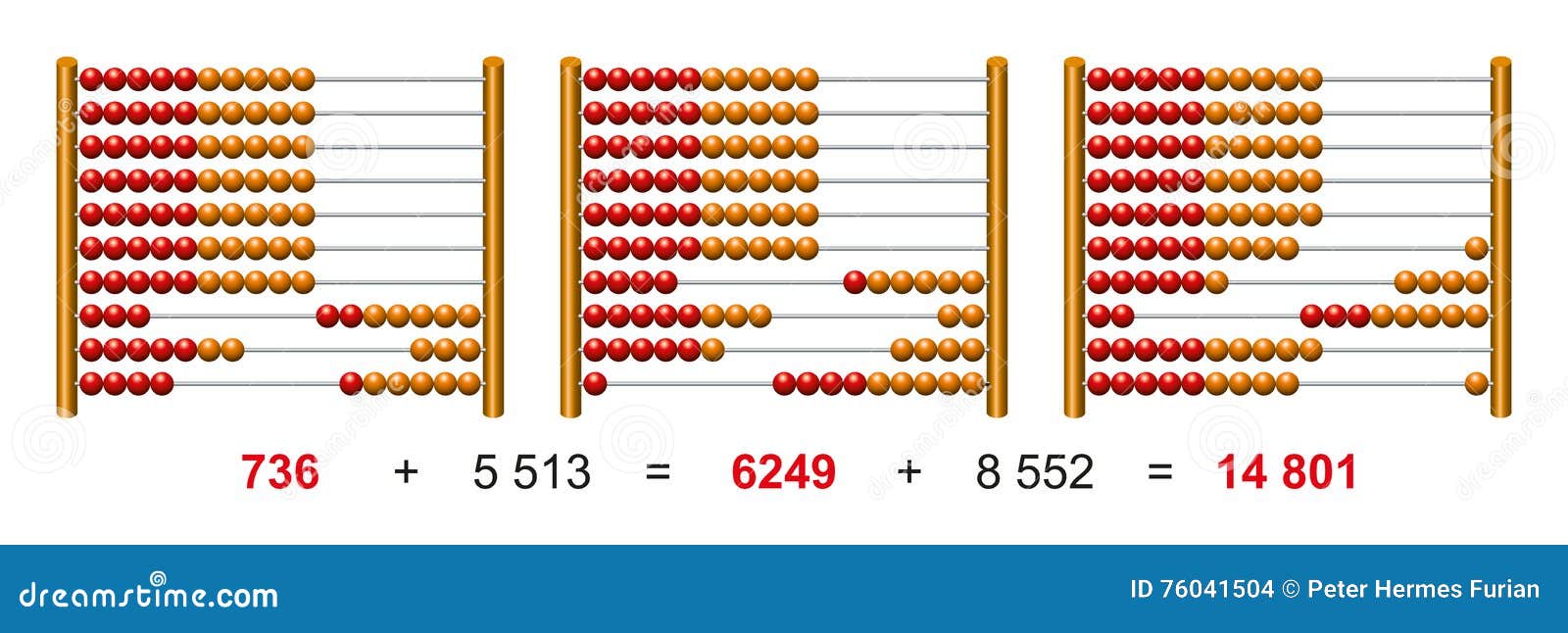 European Abacus Sample Calculation Stock Vector - Illustration of frame ...