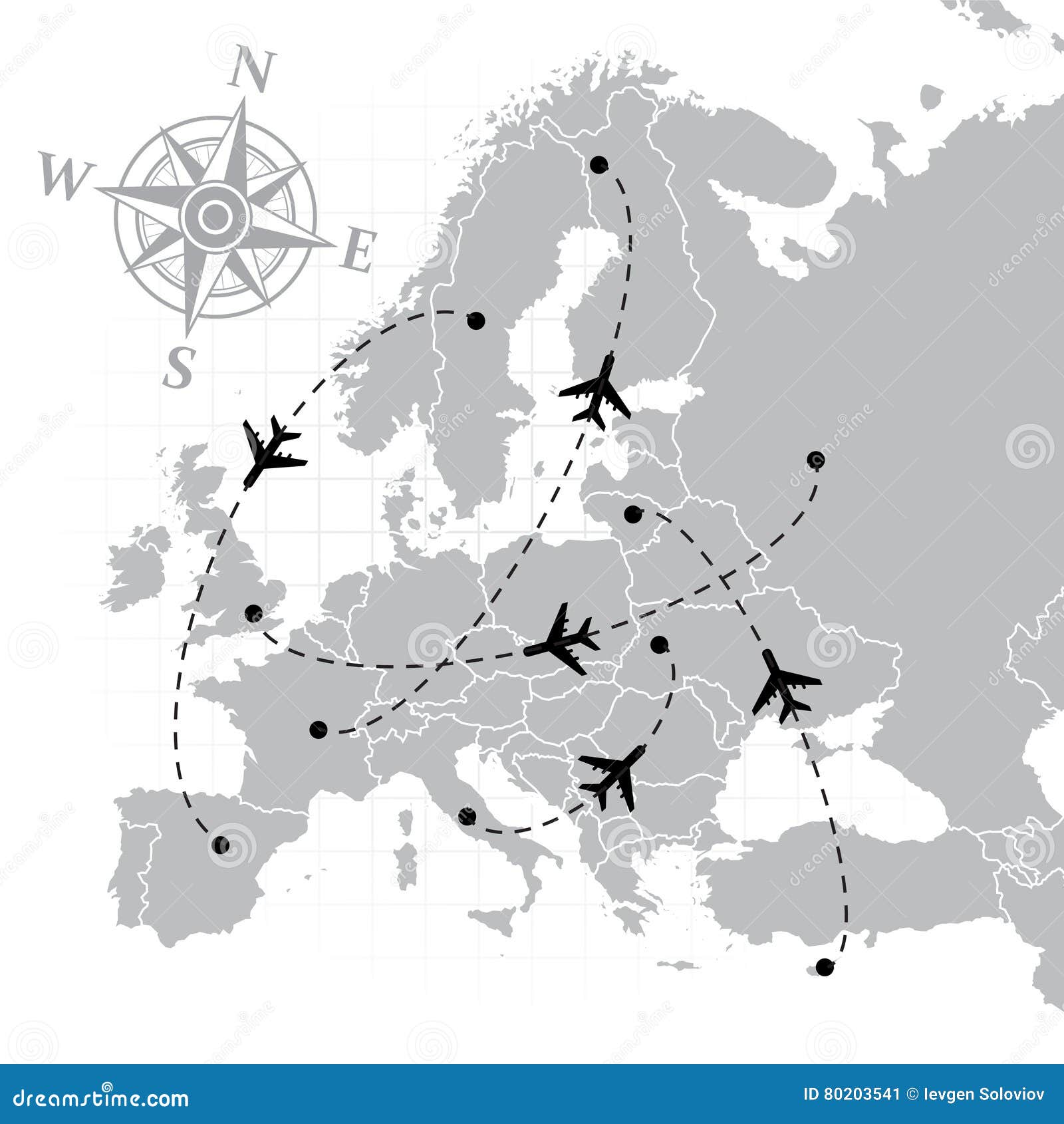 European airlines map stock vector. Illustration of geography - 80203541
