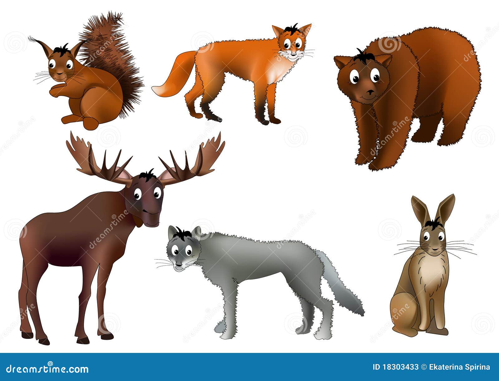 European animals stock vector. Illustration of predator - 18303433