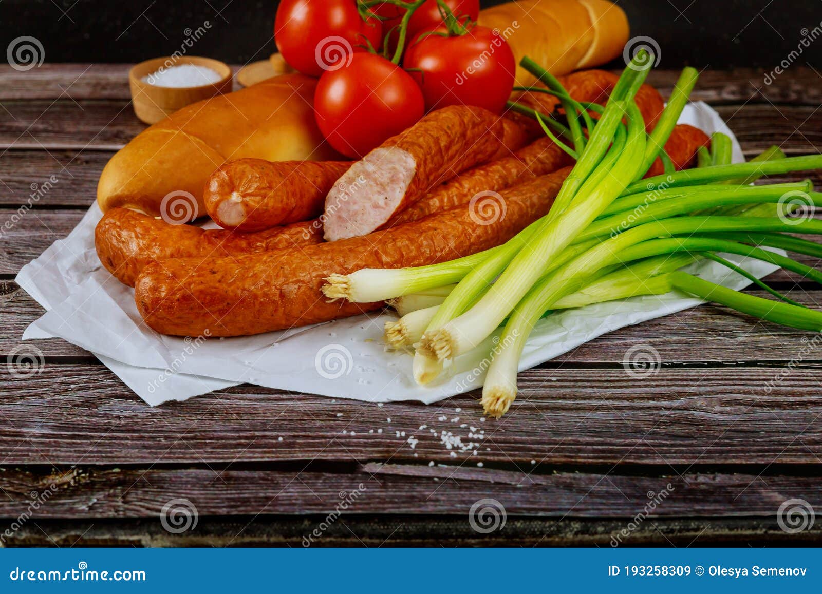 European Appetizer for Picnic on Wooden Table Stock Image - Image of ...