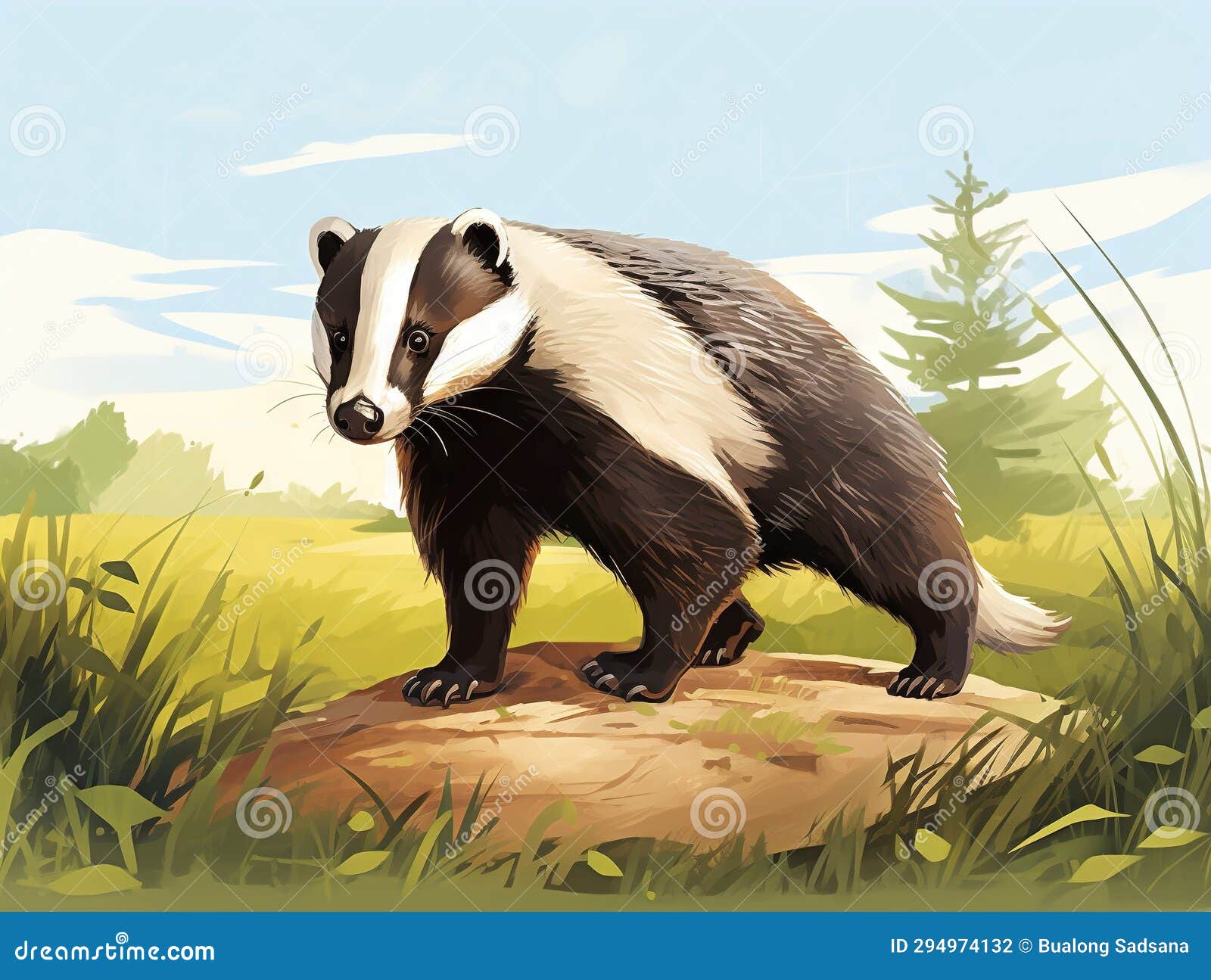 European Badger Made with Generative AI Illustration Stock Illustration ...