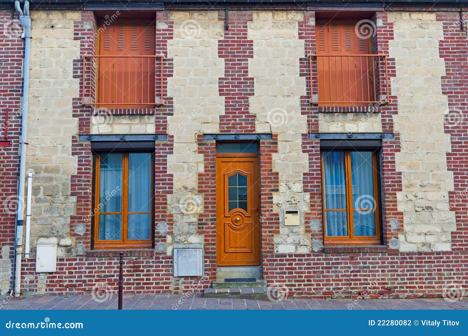 European Brick and Mortar Apartment Building Stock Photo - Image of ...