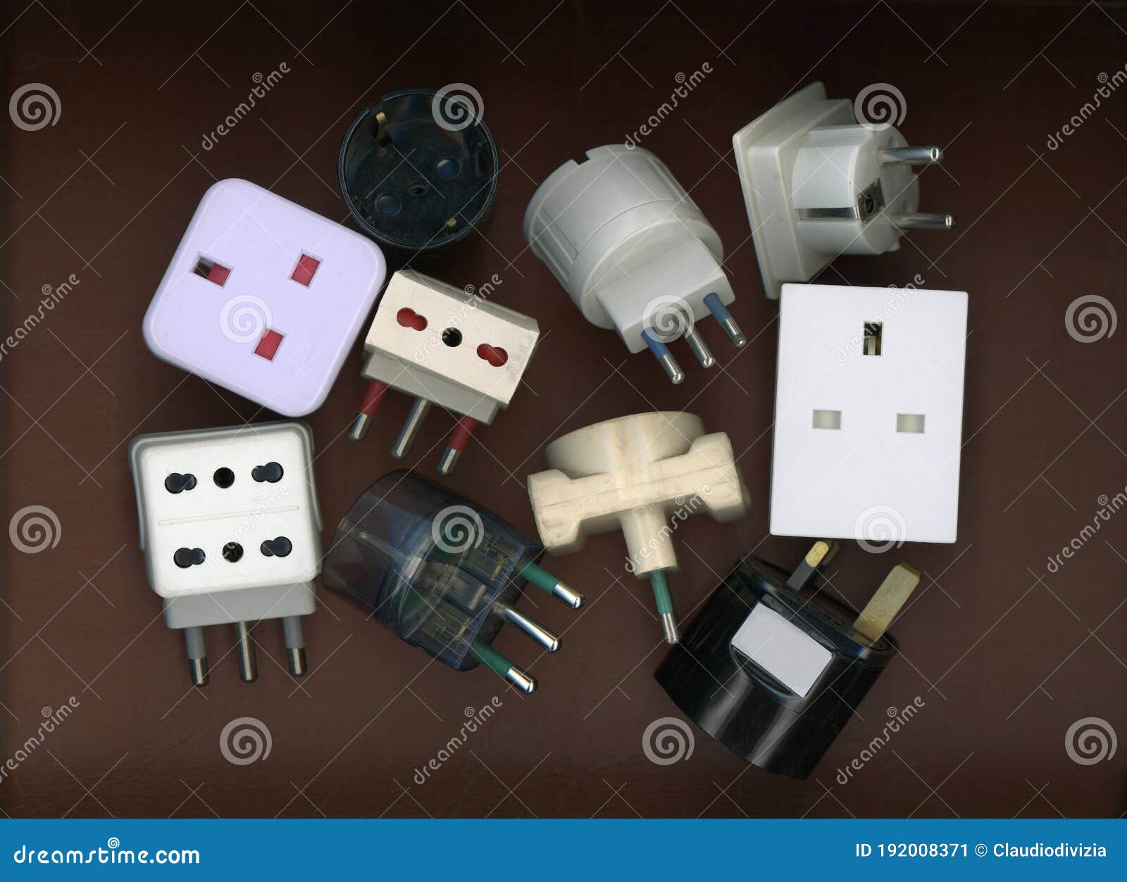European and British Adaptor Plugs and Sockets Stock Image - Image of ...