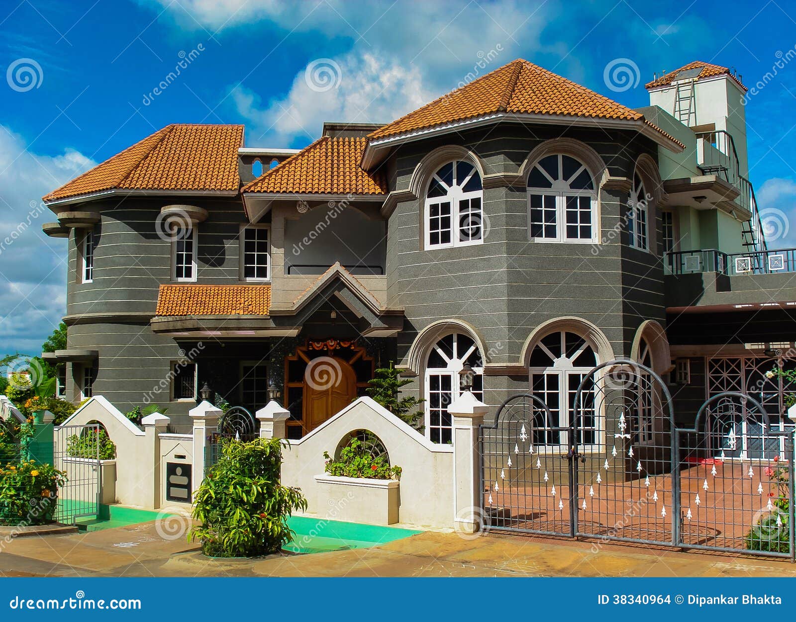 European Castle Styled Villa-dream Home Stock Photo - Image of property ...