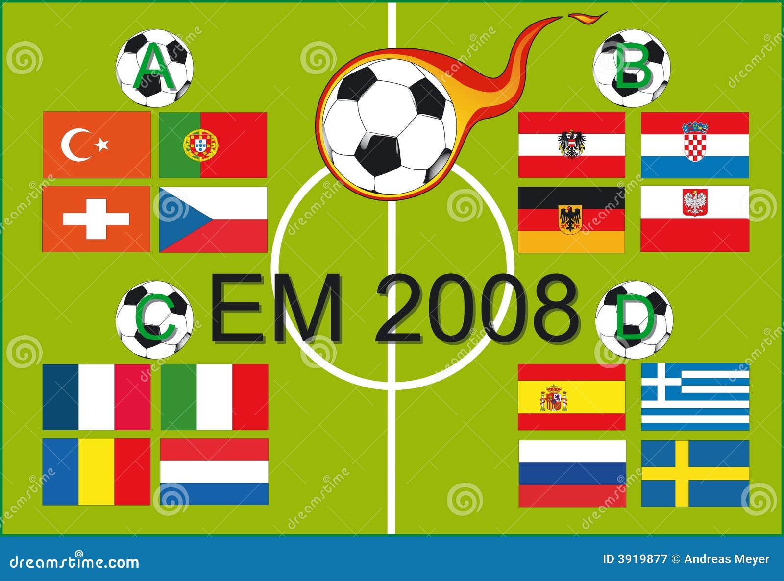 European Championship 2008 stock vector. Illustration of background ...