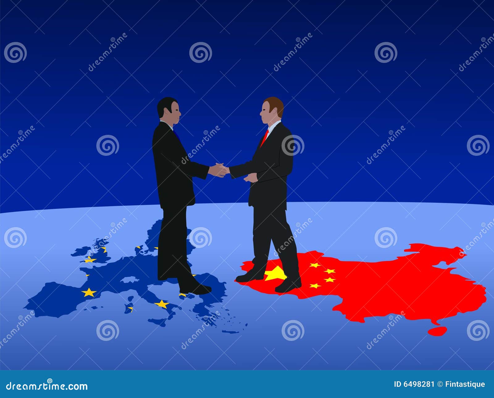 European Chinese meeting stock vector. Illustration of contract - 6498281