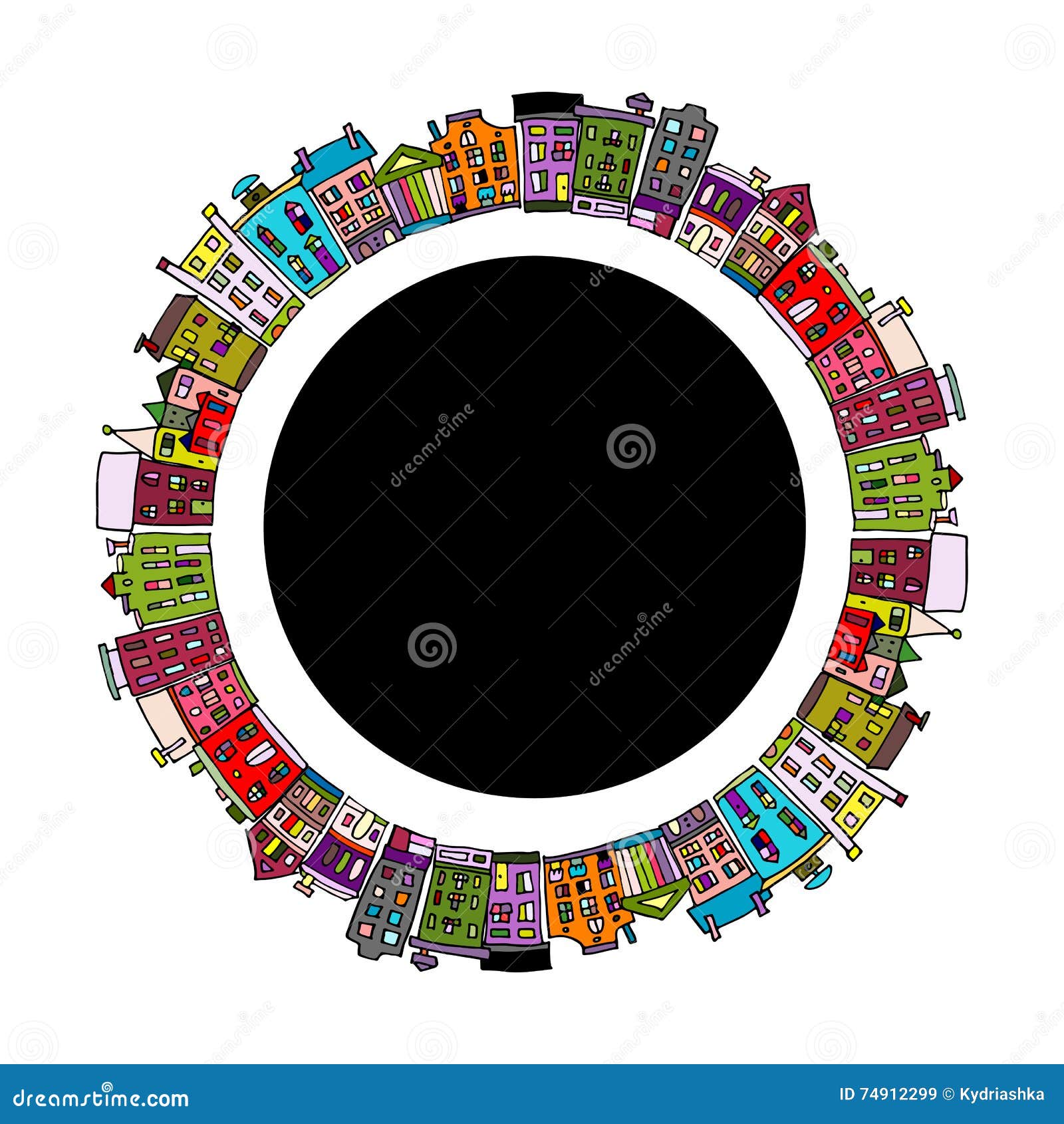 European City, Frame for Your Design Stock Vector - Illustration of ...