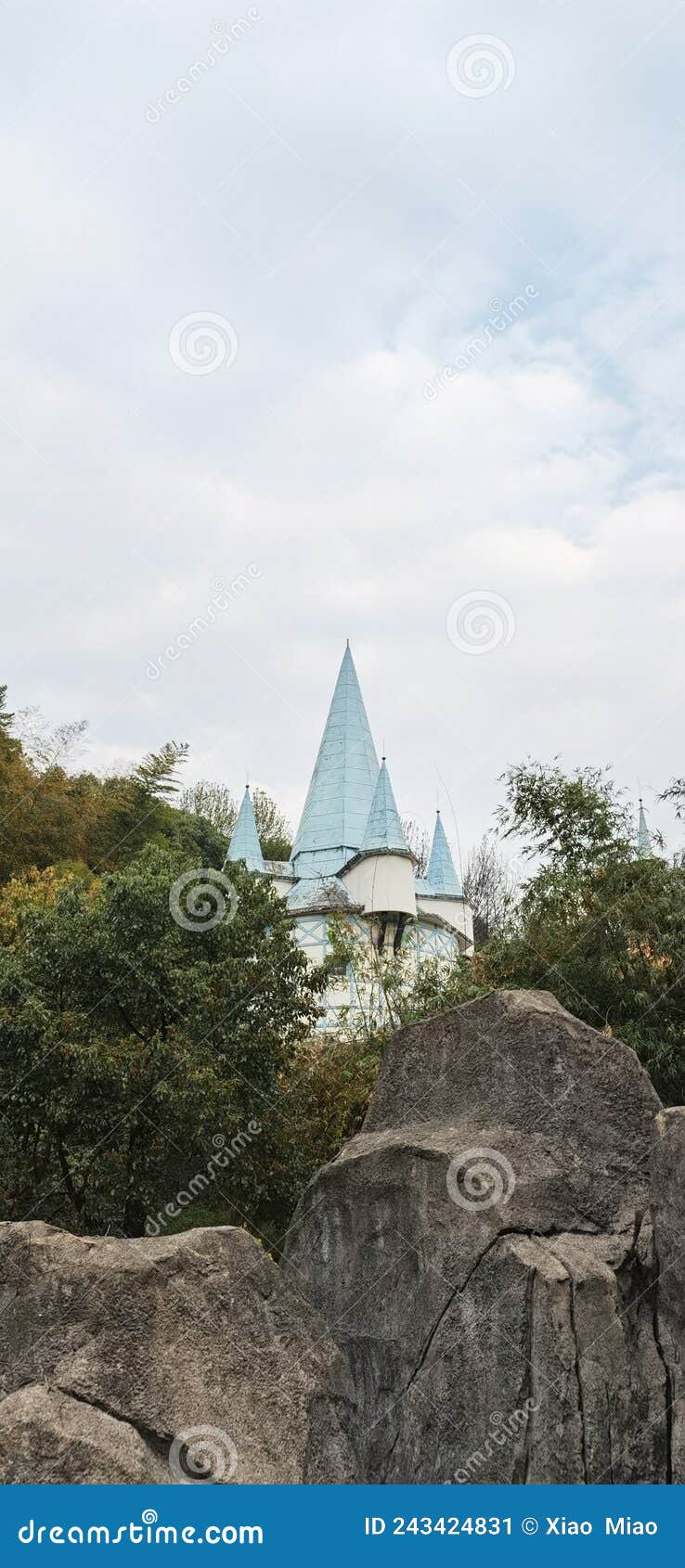 European Classical Tower in the Window of the World Stock Image - Image ...