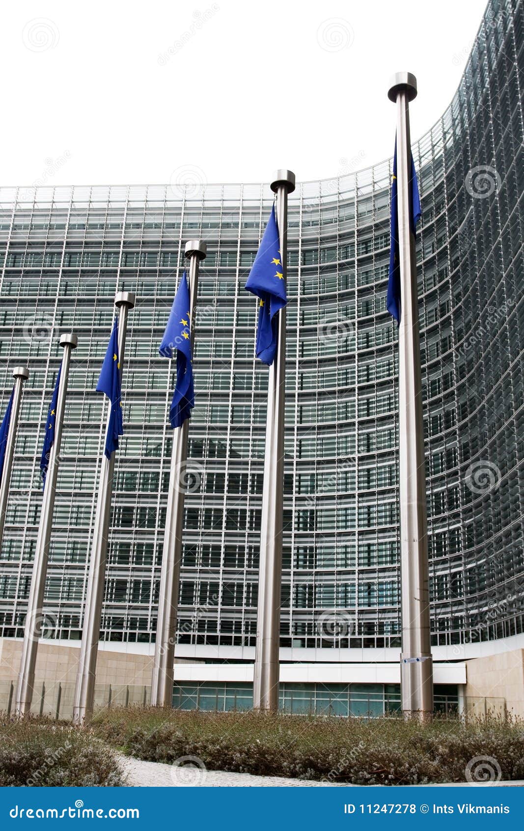 European Commission with European Flags Stock Photo - Image of euro ...